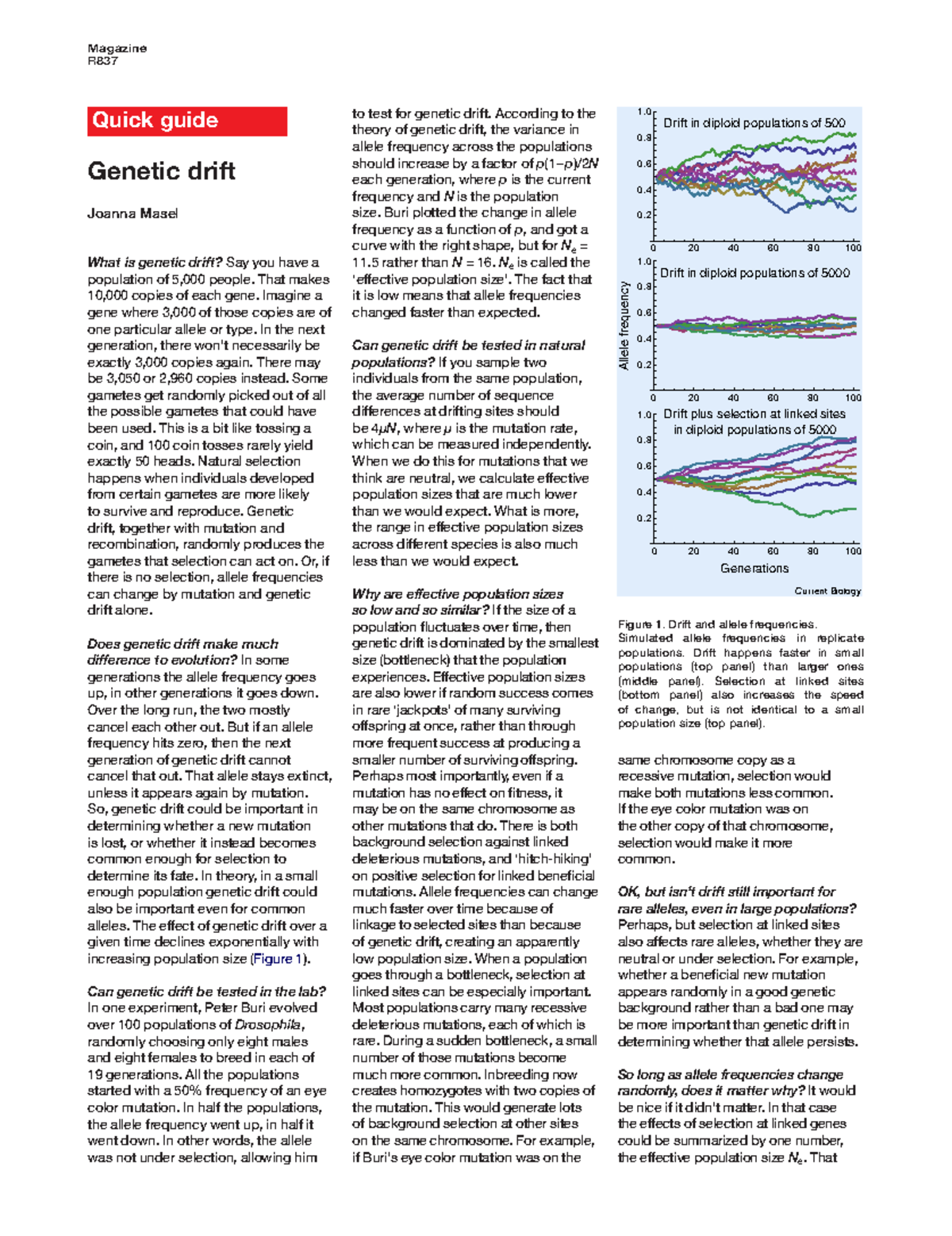 Genetic Drift Quick Guide - Magazine R to test for genetic drift ...