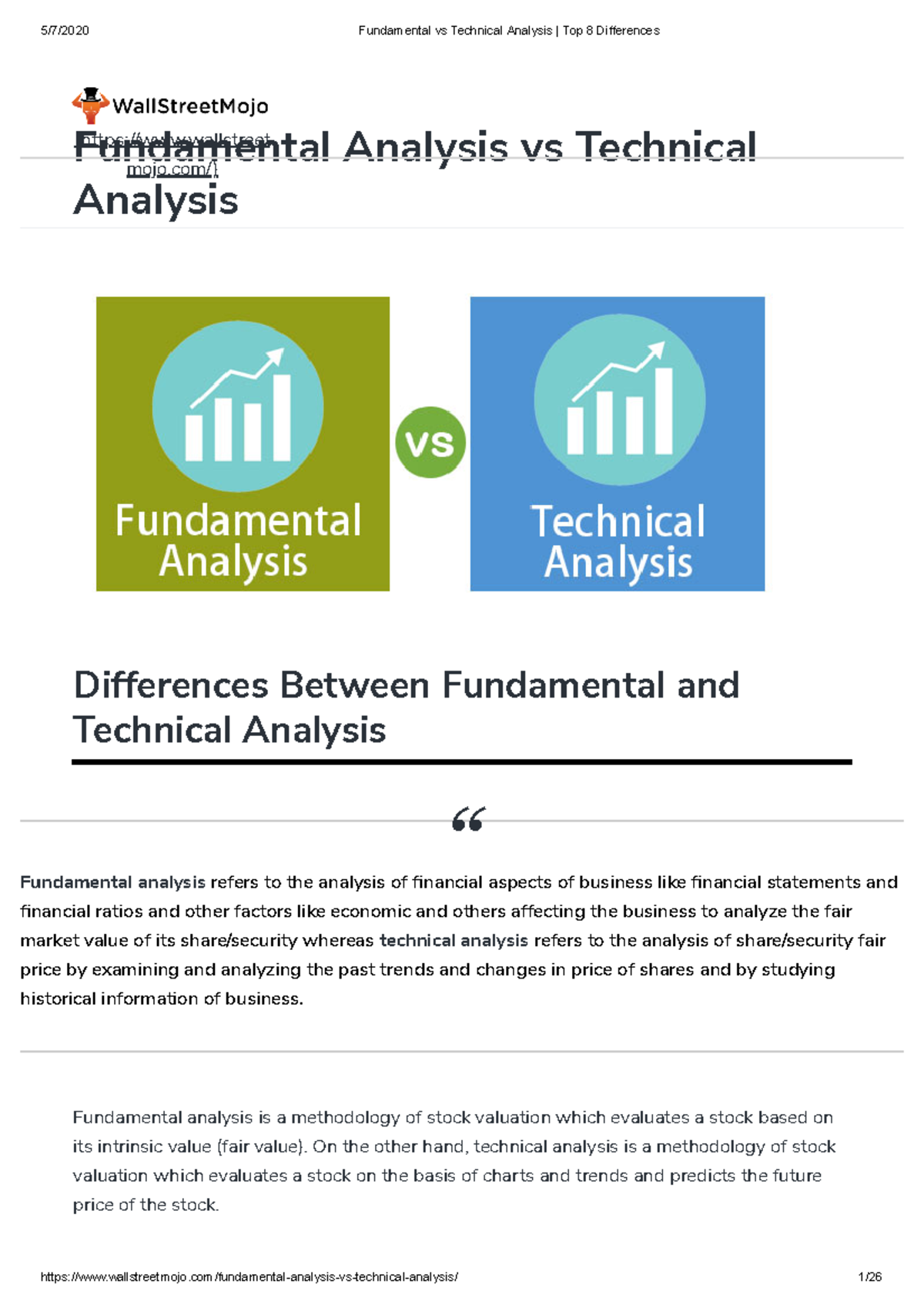 Fundamental Vs Technical Analysis Top 8 Differences Differences