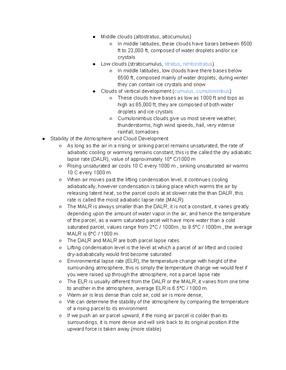 Meteorology study notes (79) - Middle clouds (altostratus, altocumulus ...