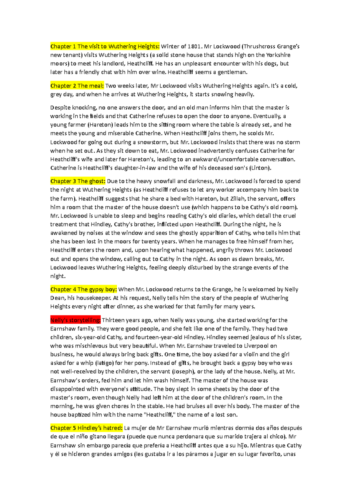 Resumen Wuthering Heights - Chapter 1 The visit to Wuthering Heights ...