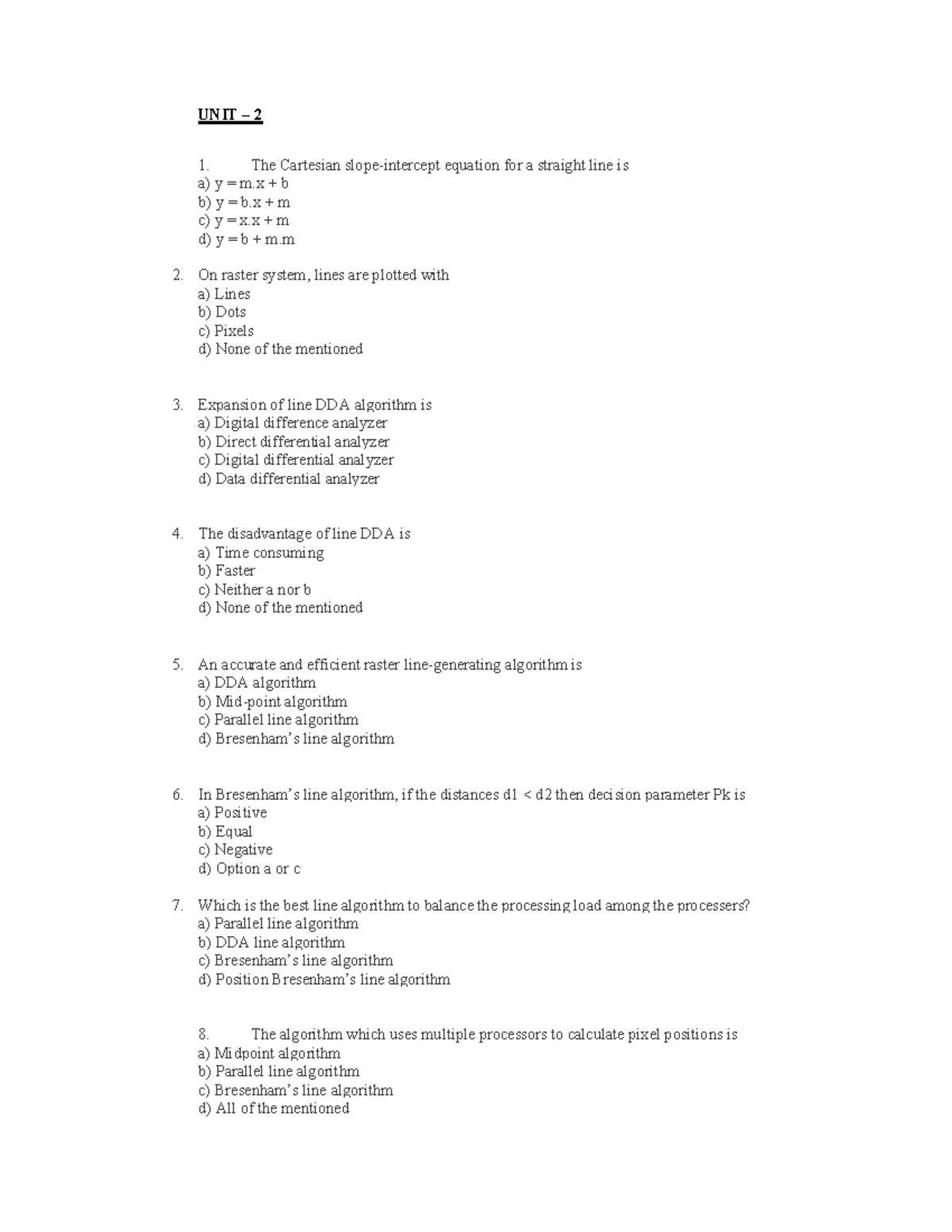 3. CG-A3-Unit 2 - Uuuuuuuy - UNIT – 2 The Cartesian slope-intercept ...