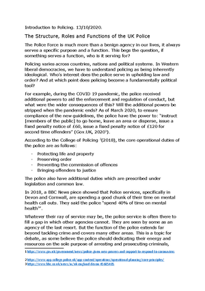 The History and Development of Policing in Britain - HISTORY AND ...