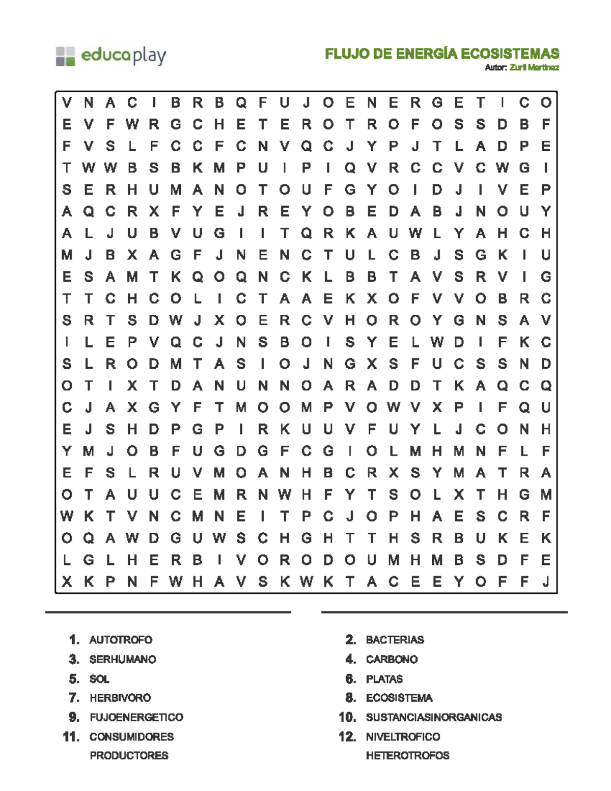 323114304 Sopa de Letras Flujo de Energia Ecosistemas - Biología - Studocu
