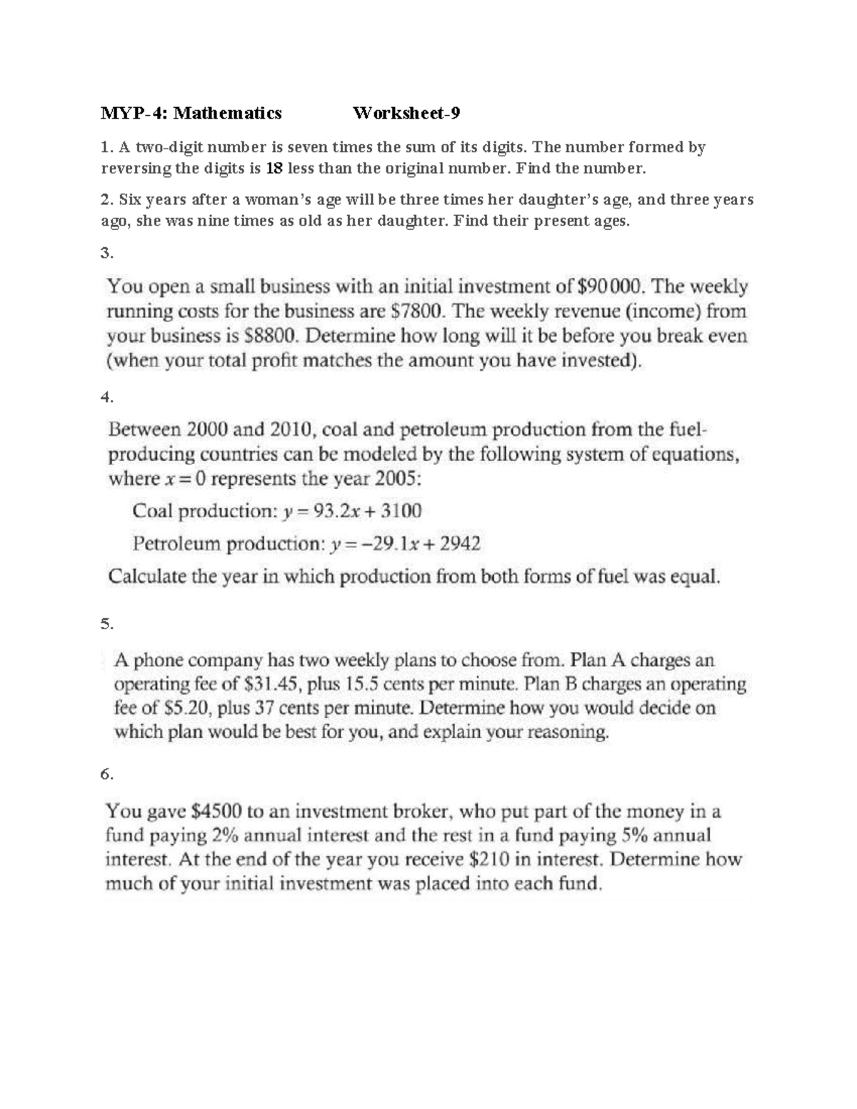 Worksheet-9 - Not much Just a little - Mathematics: Applications and Interpretation SL - Studocu