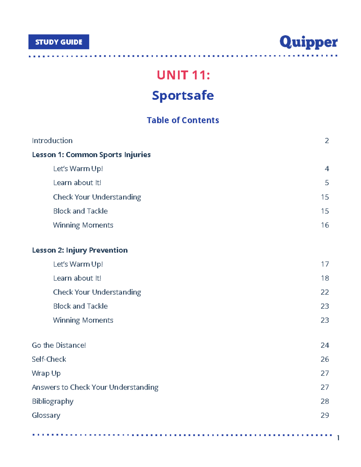 Unit-11-Sportsafe - UNIT 11: Sportsafe Introduction Table of Contents ...
