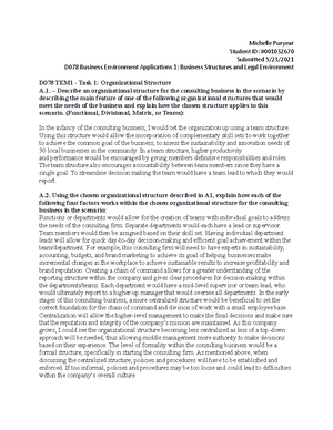 D082 Task 1 - Task one example - D082 Task 1 A. Global Leadership ...