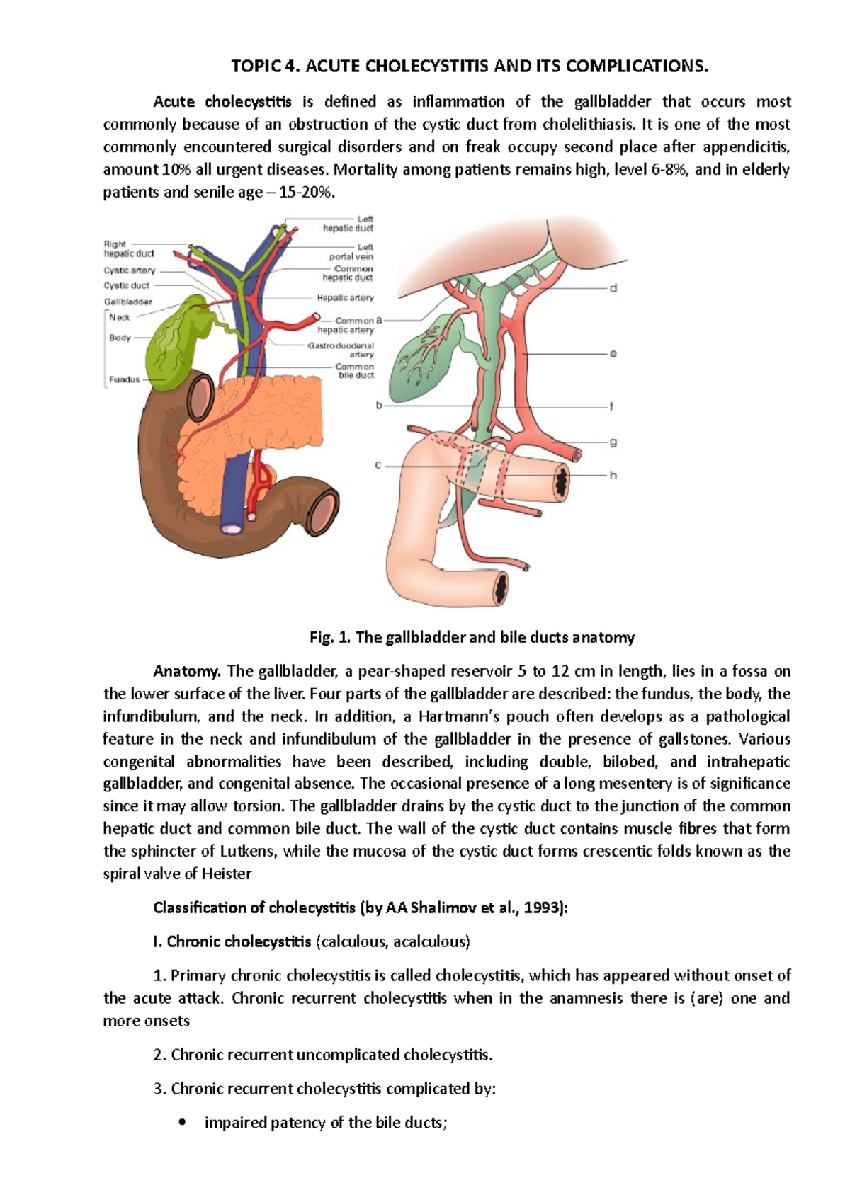 Topic 4. Acute cholecystitis and complications - TOPIC 4. ACUTE ...