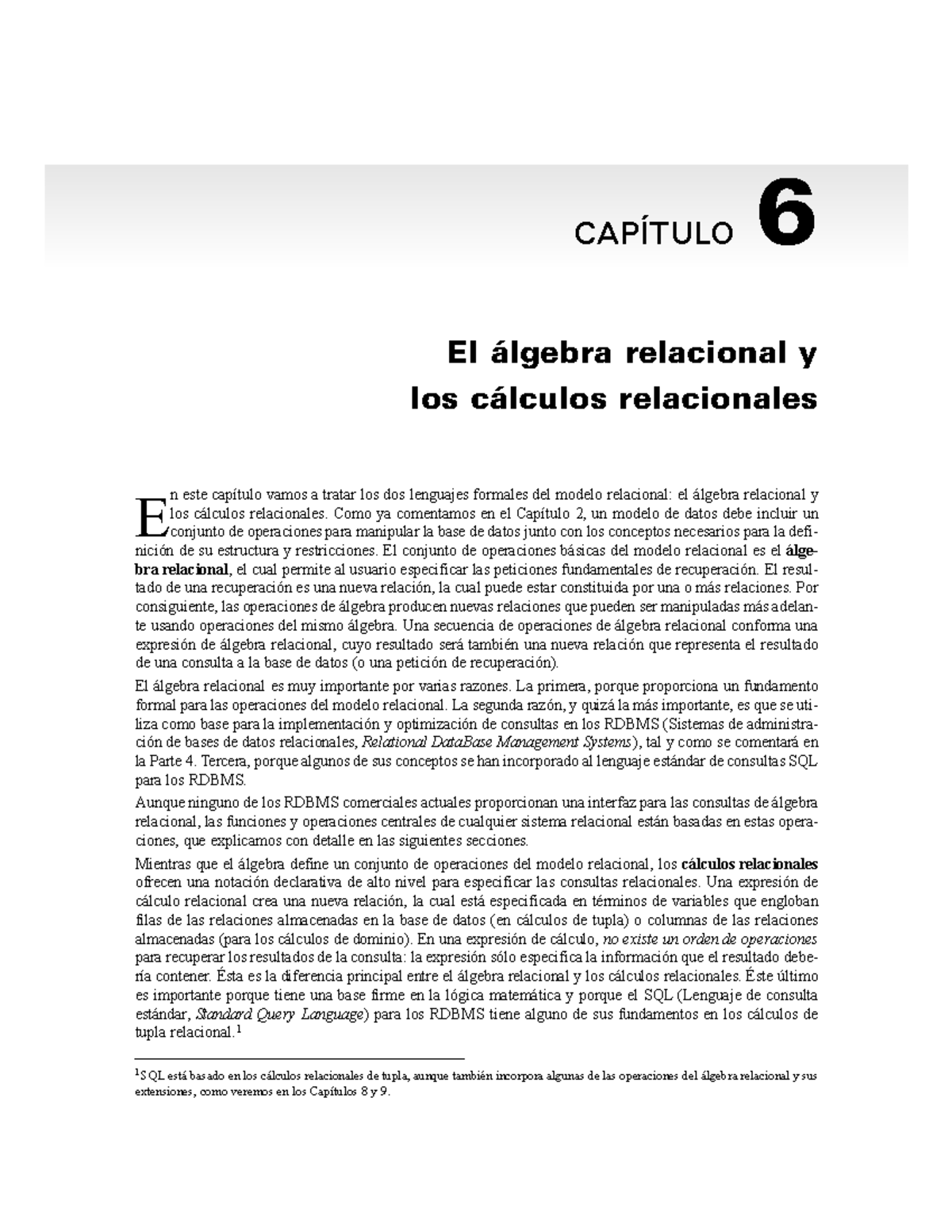 Algebra Relacional - Logica - CAPÍTULO 6 El álgebra relacional y los ...
