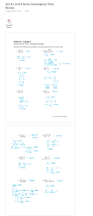 Calculus 2 hw 8 - Each week there is assigned hw and she assigns certain numbers from the ...