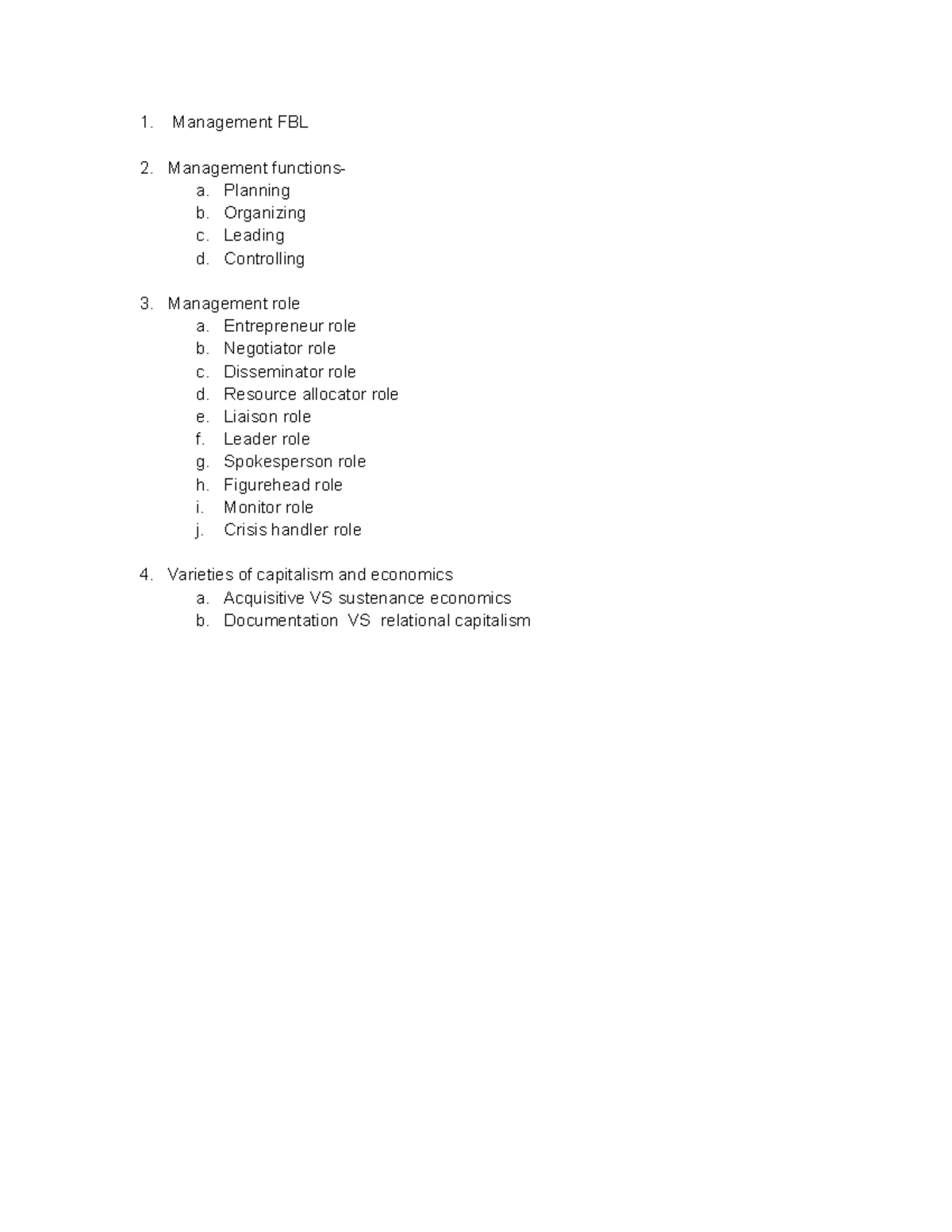Gmgt 2060 - midterm - Management FBL Management functions- a. Planning ...