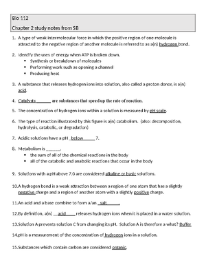 Bio 112 - Chapter 4 SB study notes - Copy - Bio 112 – Chapter 4 SB ...