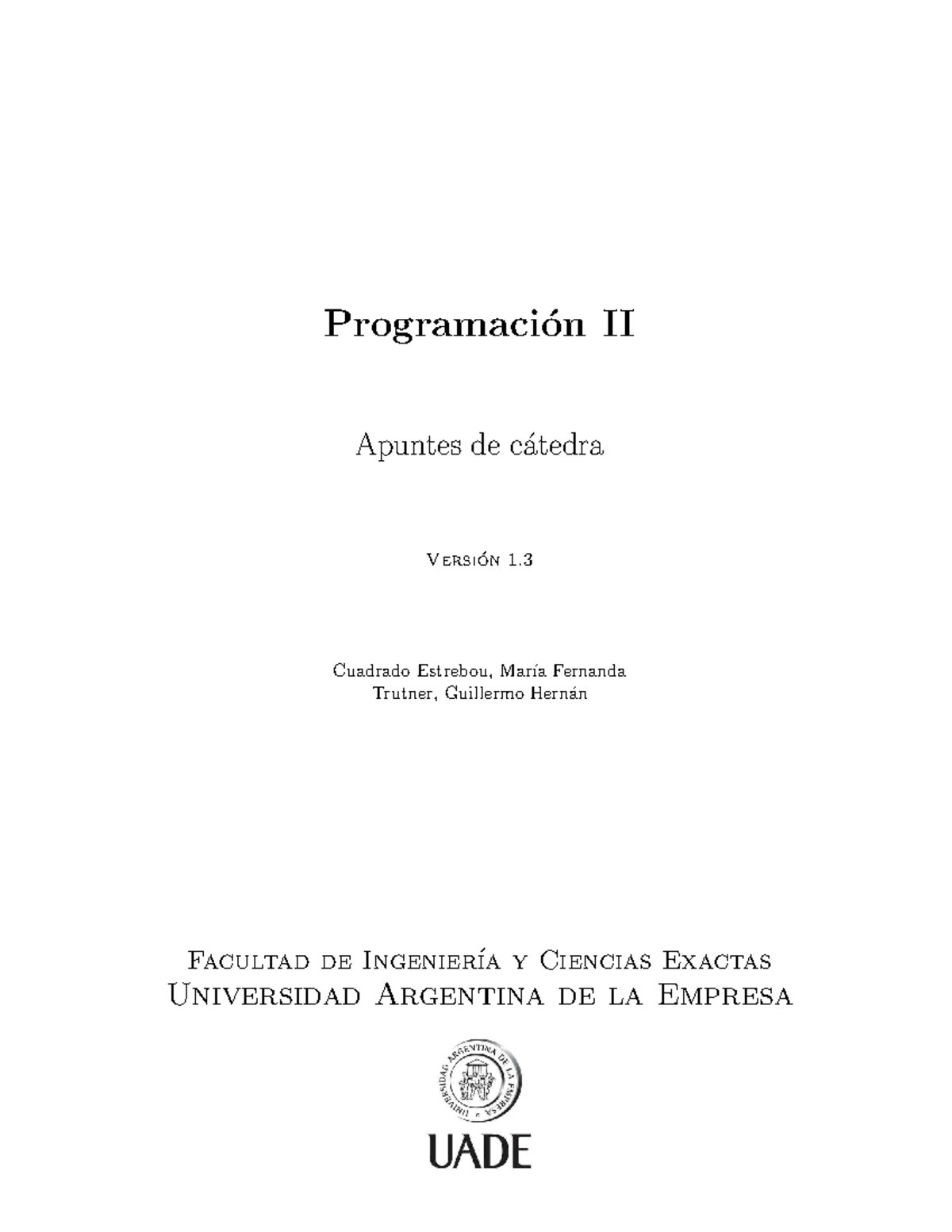 Apunte Progra II - Programaci ́on II Apuntes de c ́atedra Versi ́on 1 ...