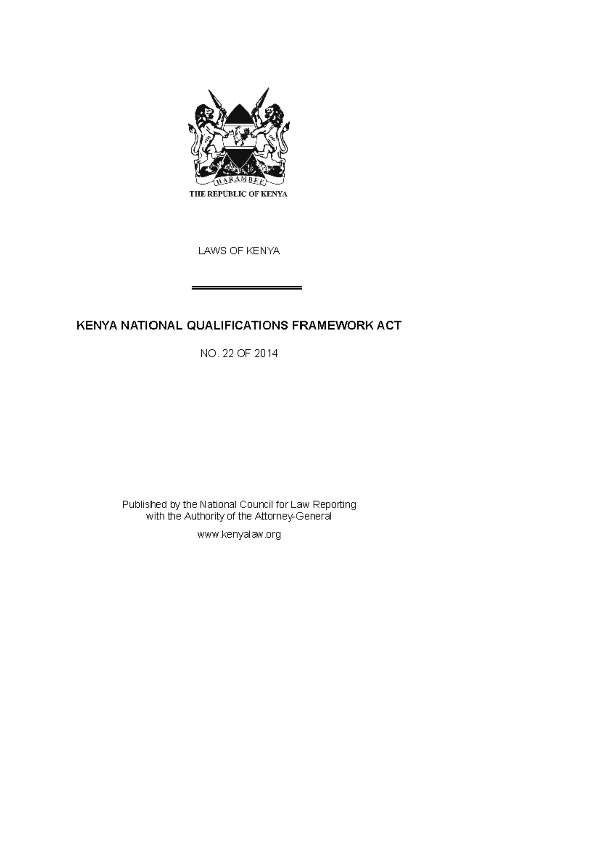 KNQF-act - Summary Anatomy and physiology - LAWS OF KENYA KENYA ...