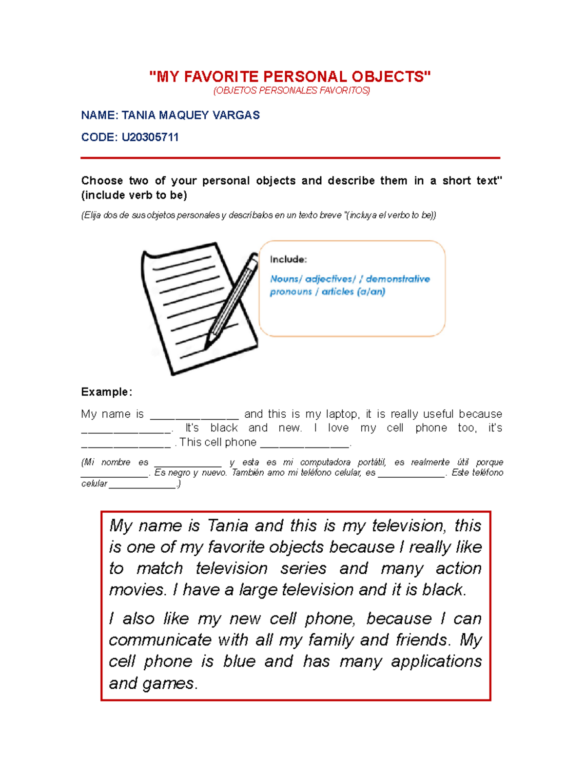 MY Favorite Personal Objects - "MY FAVORITE PERSONAL OBJECTS" (OBJETOS ...