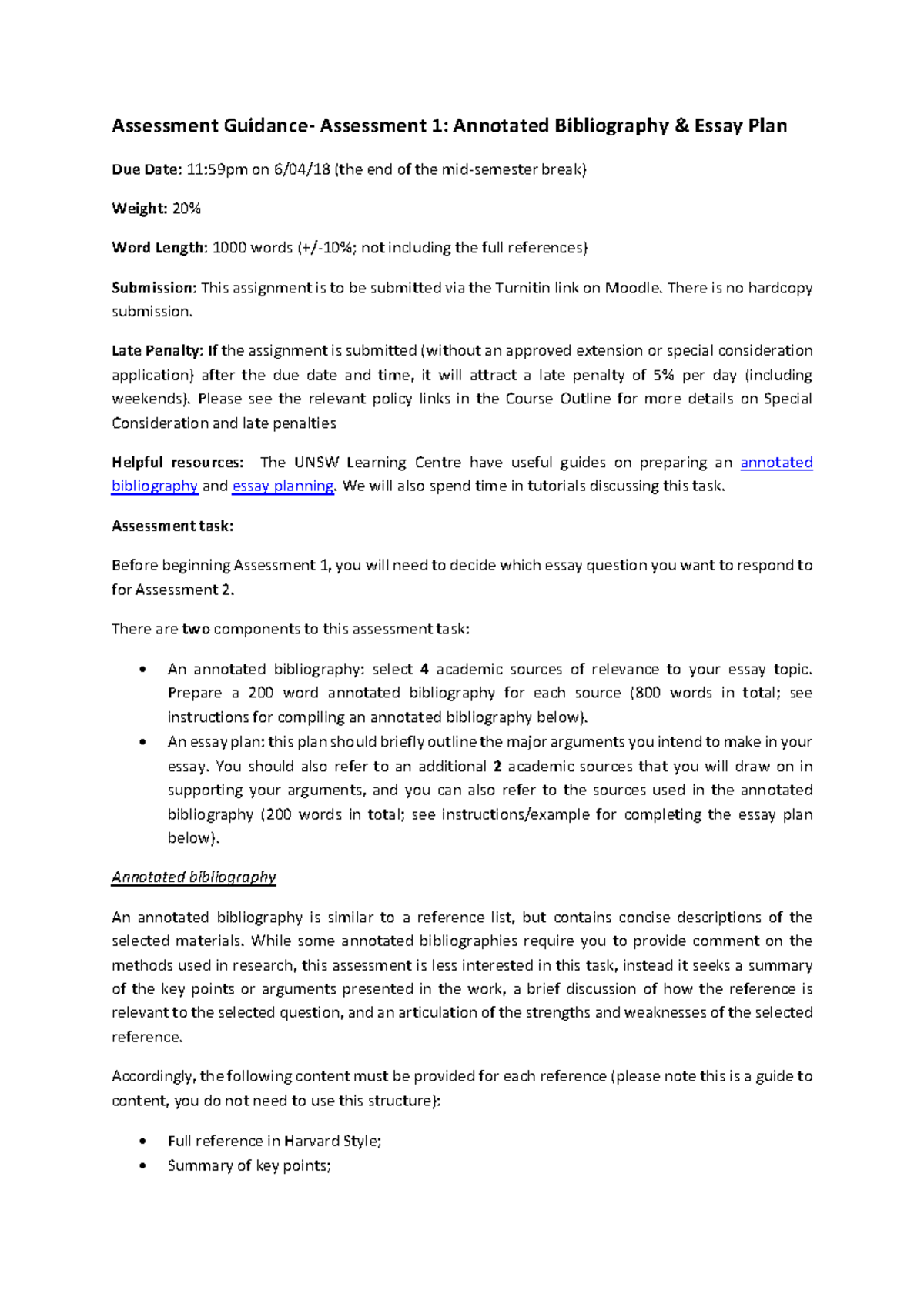 Assessment 1: Instructions - Assessment Guidance- Assessment 1 ...
