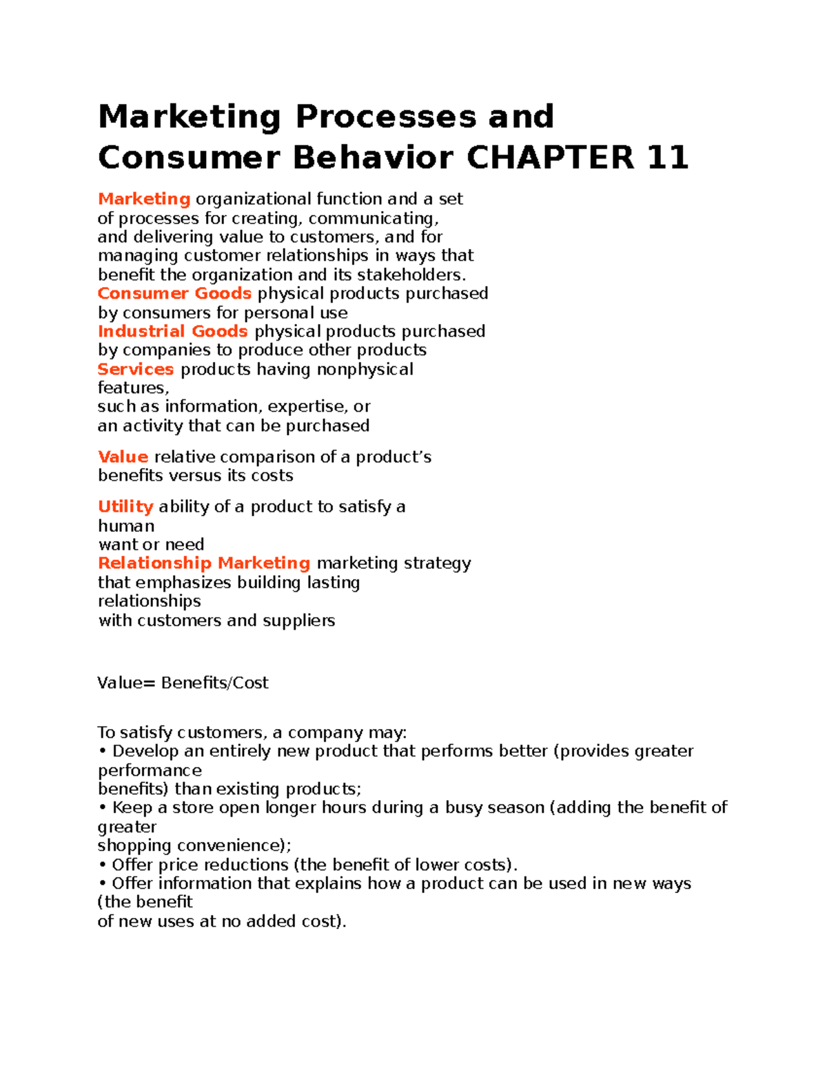 Business main TEXT - Marketing Processes and Consumer Behavior CHAPTER ...