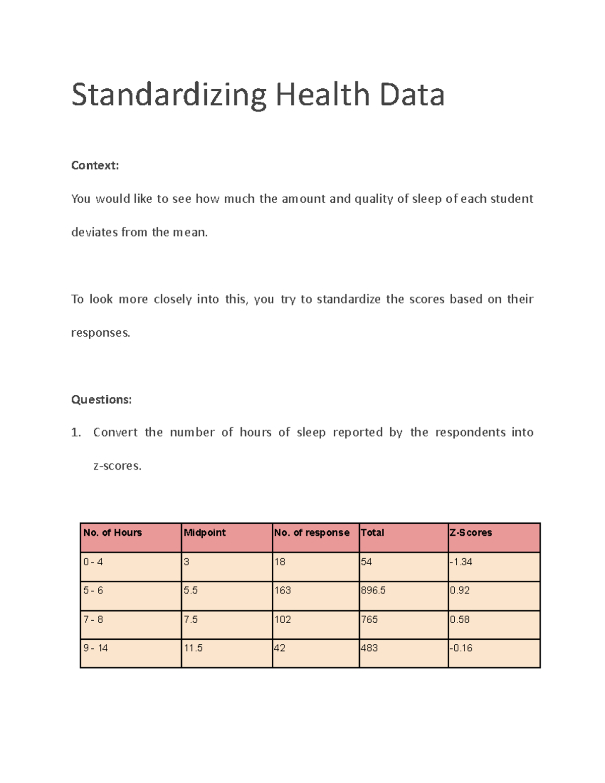 Standardizing Health Data - Standardizing Health Data Context: You ...