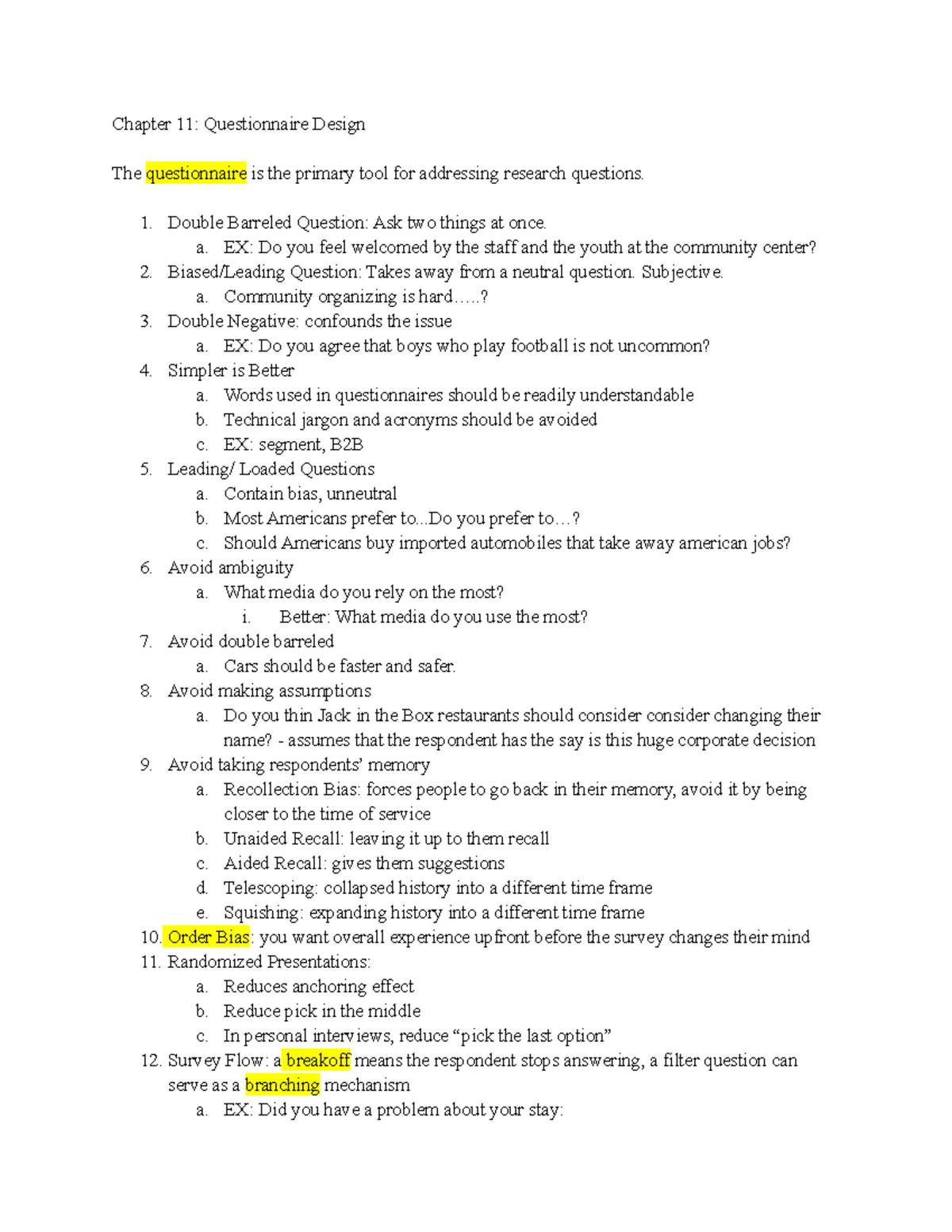 Ch 11 Questionnaire Design - Chapter 11: Questionnaire Design The ...