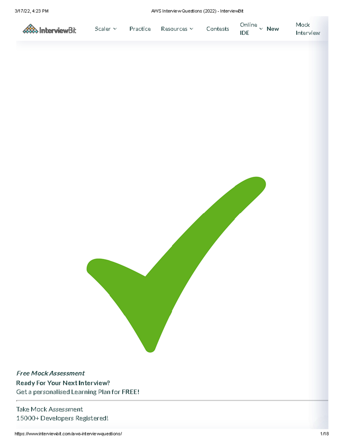 AWS Interview Questions (2022) - Interview Bit - Free Mock Assessment ...