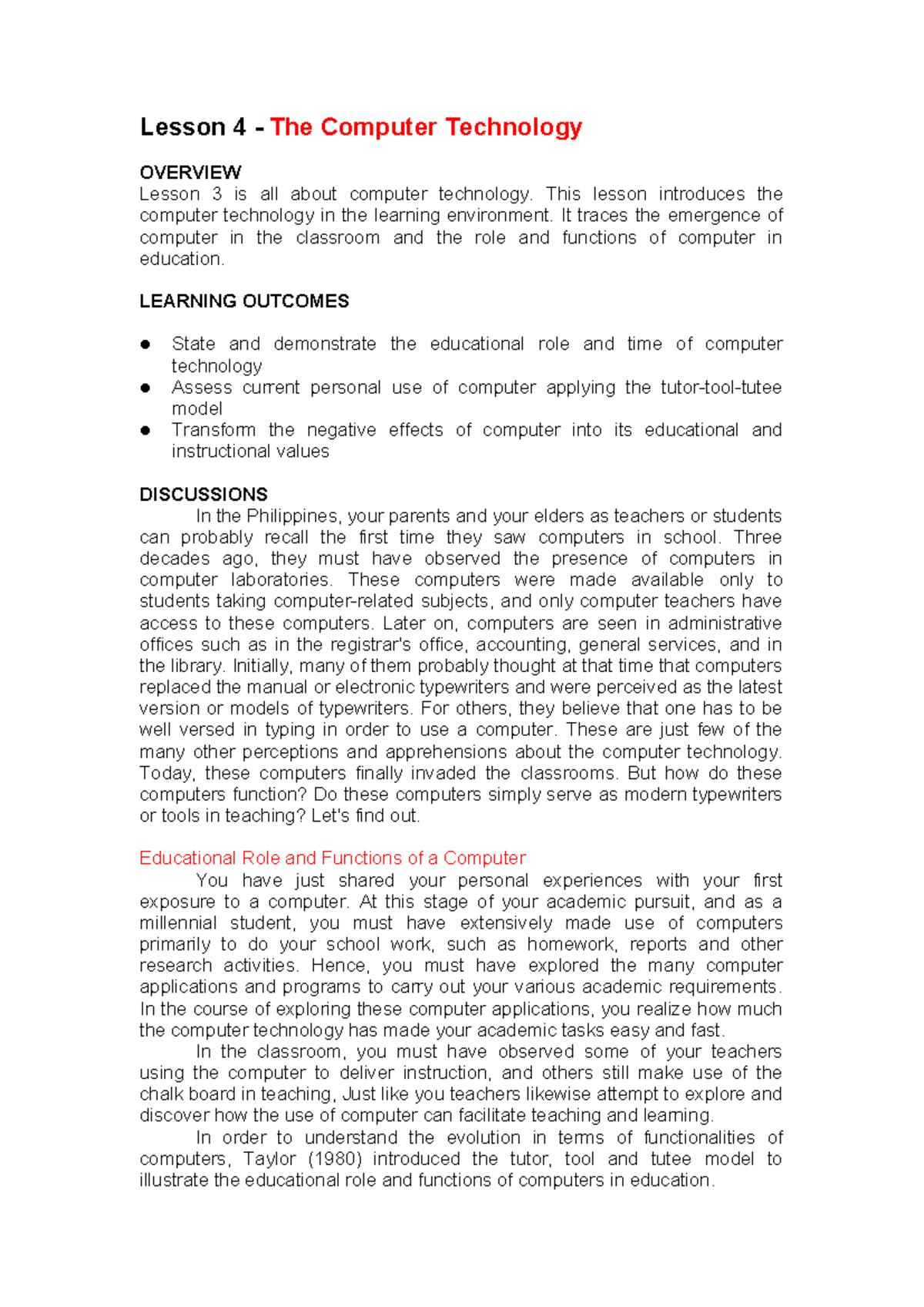 Inbound 1465976946352646497 - Lesson 4 - The Computer Technology ...