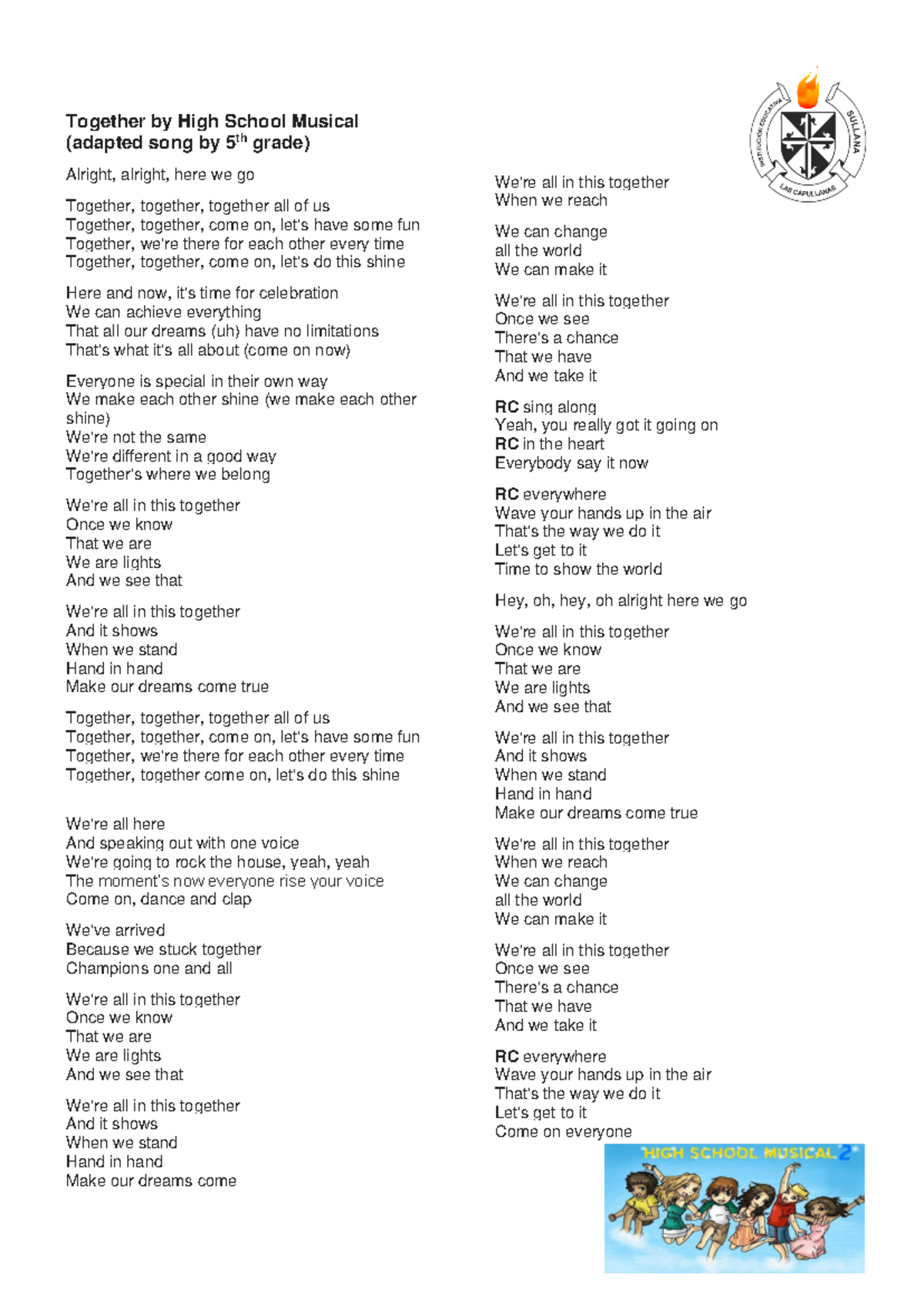 Together adapted - jhj - Together by High School Musical (adapted song ...