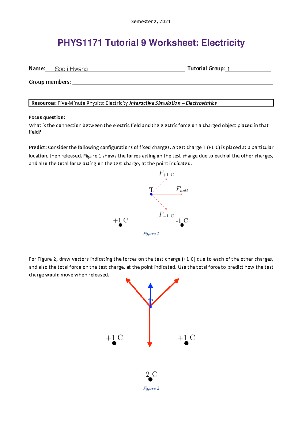 PHYS1171 2021s2.Tutorial 09 Worksheet - Electricity - PHYS1171 - UQ ...