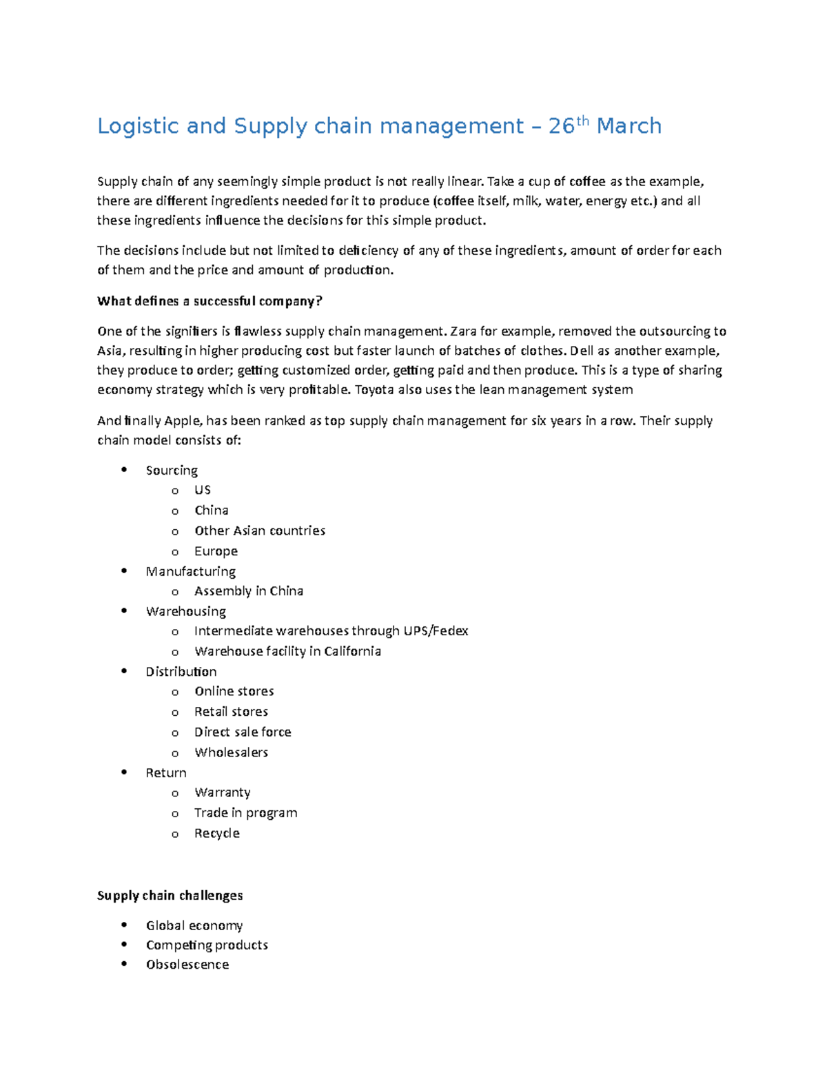 01-Logistic and Supply chain management - Take a cup of coffee as the ...