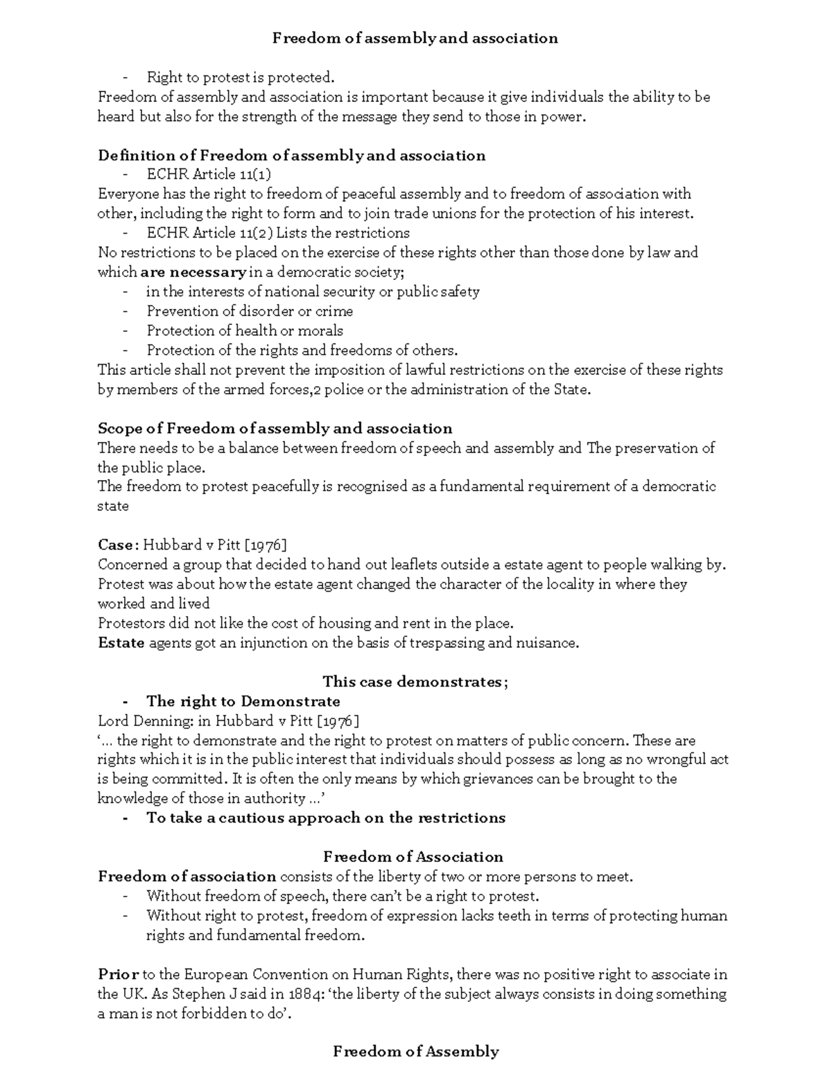 Freedom of assembly and association - Freedom of assembly and ...