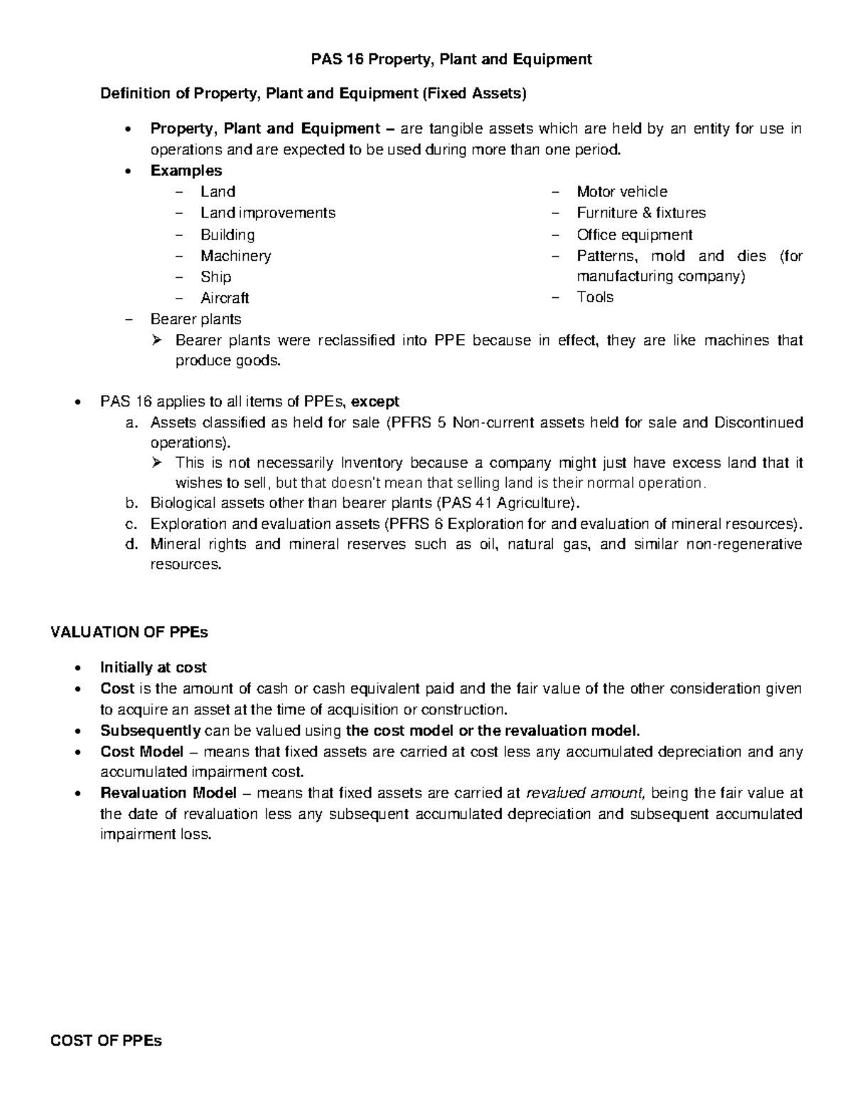 CFAS 2 - PAS 16 - Property, Plant, and Equipment - PAS 16 Property, Plant and Equipment ...