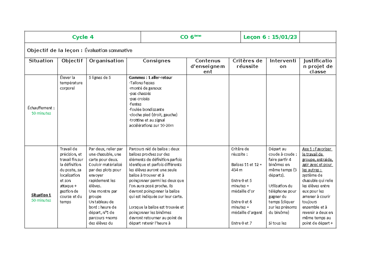 Copie de secours de séance n°7 CO - Cycle 4 CO 6ème Leçon 6 : 15/01 ...