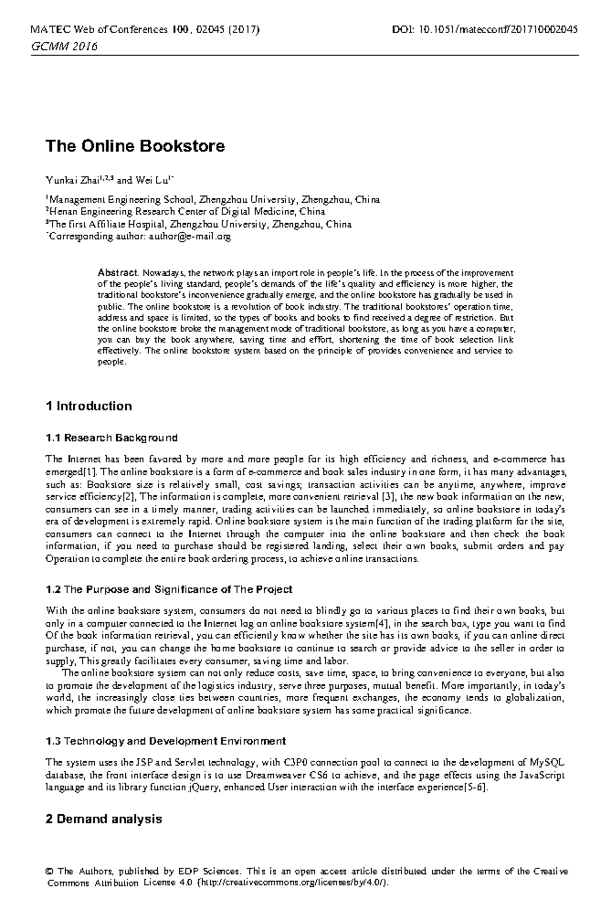 The Online Bookstore - The Online Bookstore Yunkai Zhai1,2,3 and Wei ...