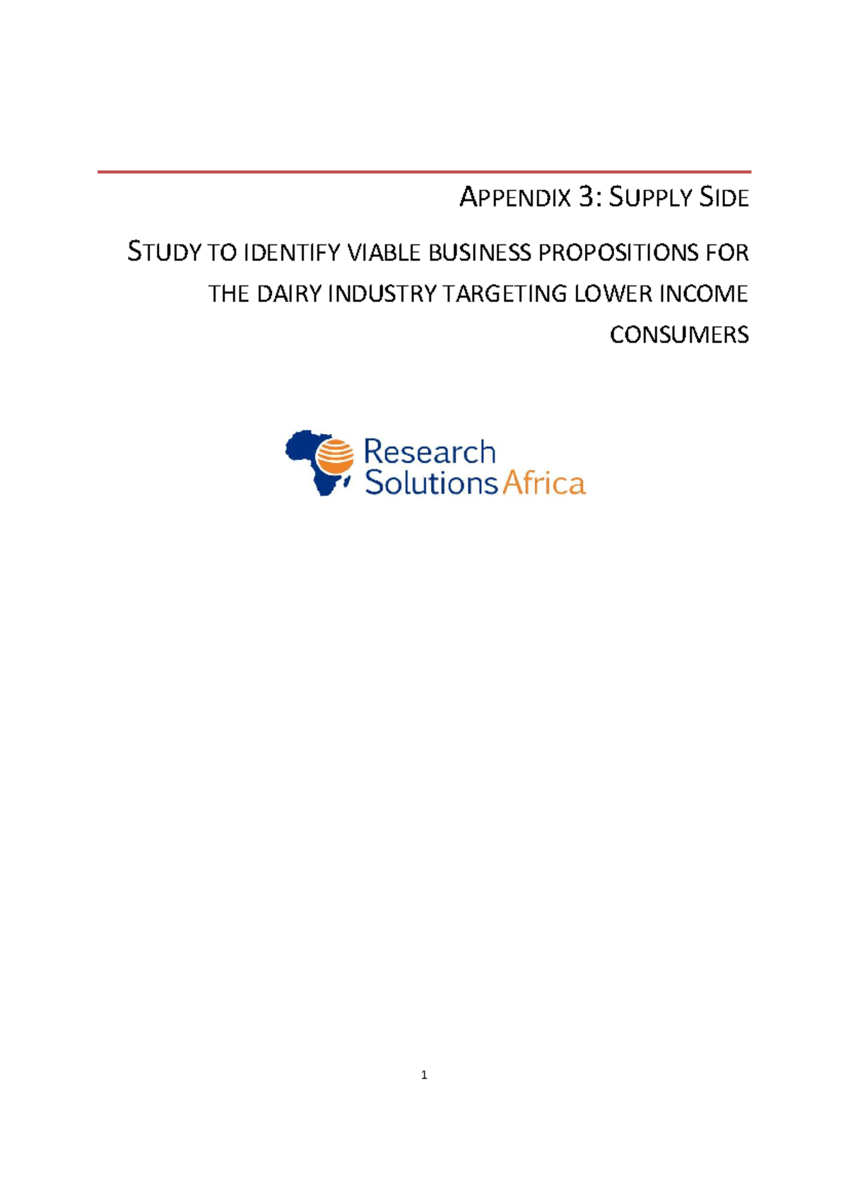 Kmdp - bop-appendix 3-supply chain - APPENDIX 3: SUPPLY SIDE STUDY TO IDENTIFY VIABLE BUSINESS ...