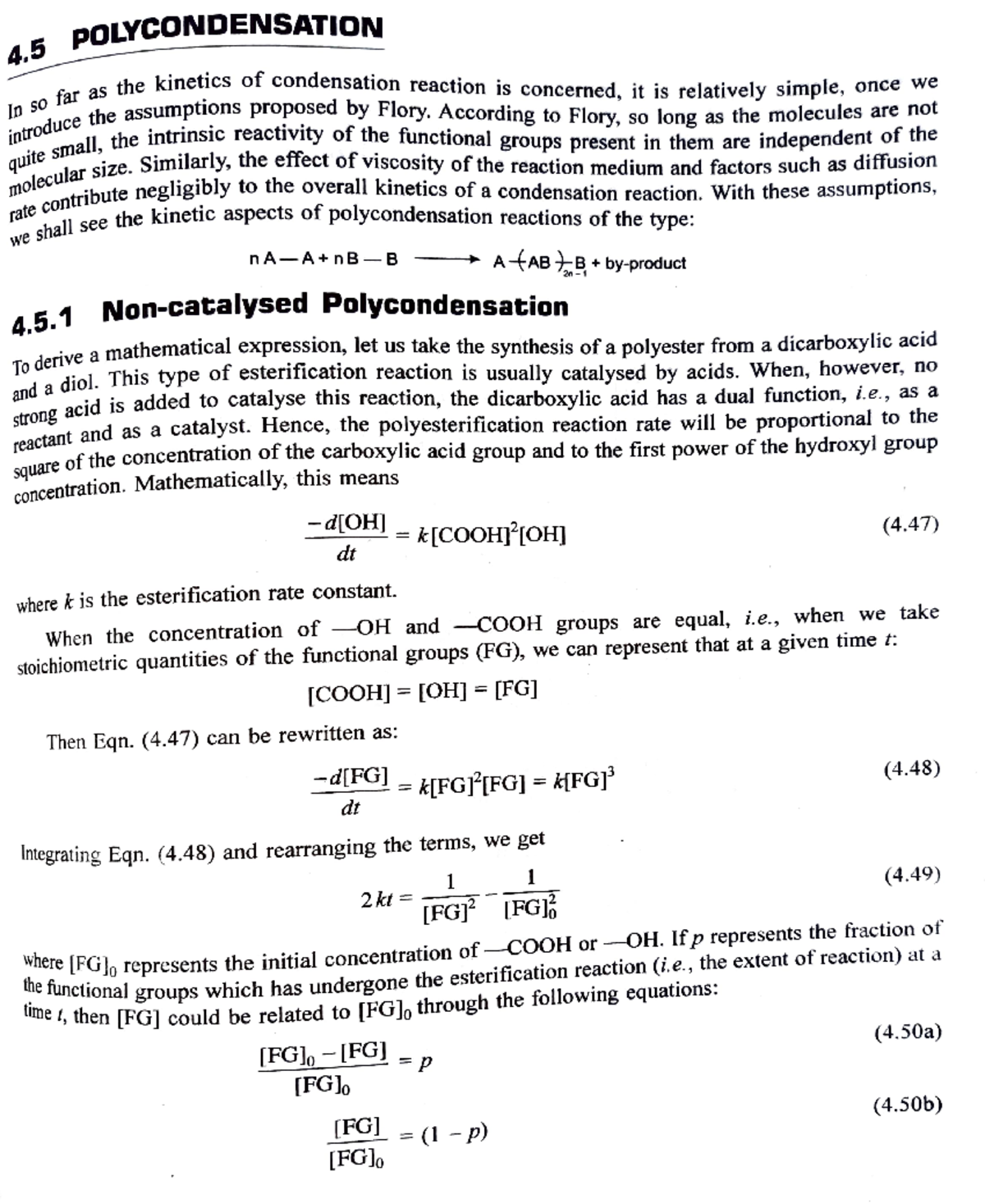 Polycondensation- non catalysed polycondensation - POLYCONDENSATION 4 ...