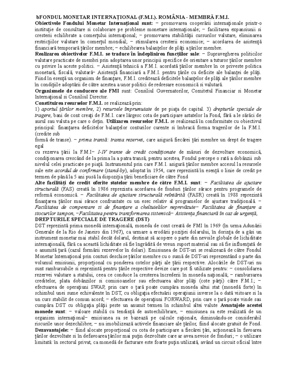 CONTABILITATEEE - bFONDUL MONETAR INTERNAŢIONAL (F.M.). ROMÂNIA ...