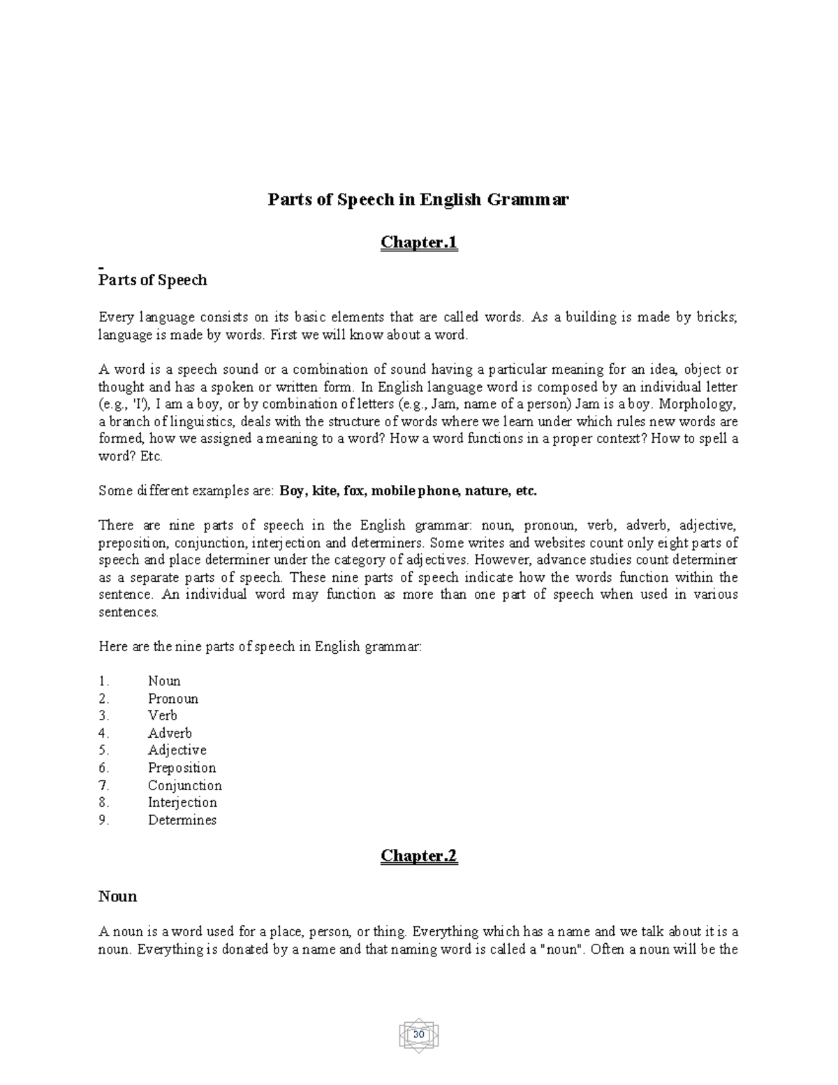 Partsof Speechin English Grammar - Parts of Speech in English Grammar ...
