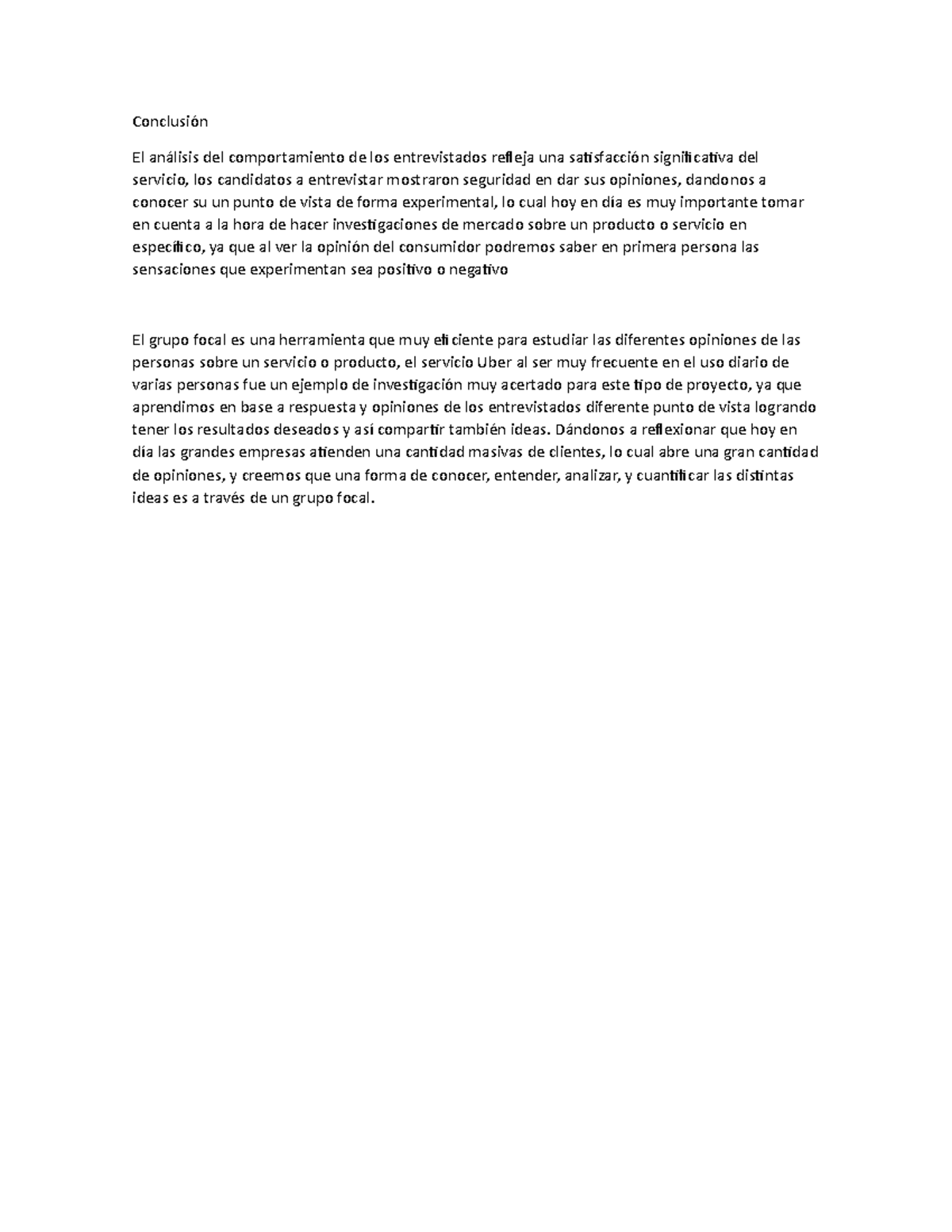 Conclusión - Portal unitec - Conclusión El análisis del comportamiento ...