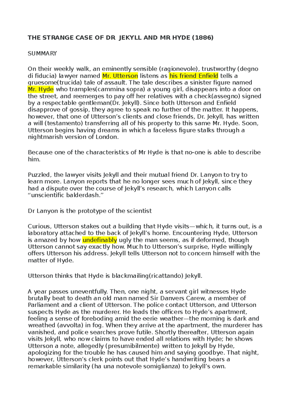 THE Strange CASE OF DR Jekyll AND MR HYDE - THE STRANGE CASE OF DR JEKYLL AND MR HYDE (1886 ...