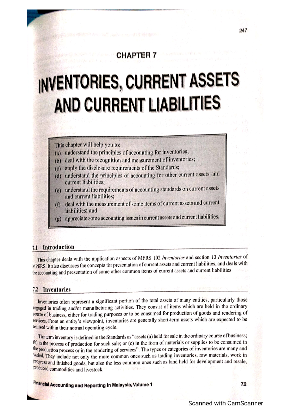 MFRS102 Inventories - 247 CHAPTER 7 INVENTORIES, CURRENT ASSETS AND ...