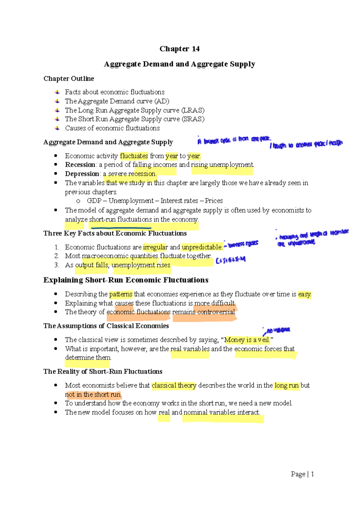 Chapter 14: Aggregate Demand and Aggregate Supply - Chapter 14 ...