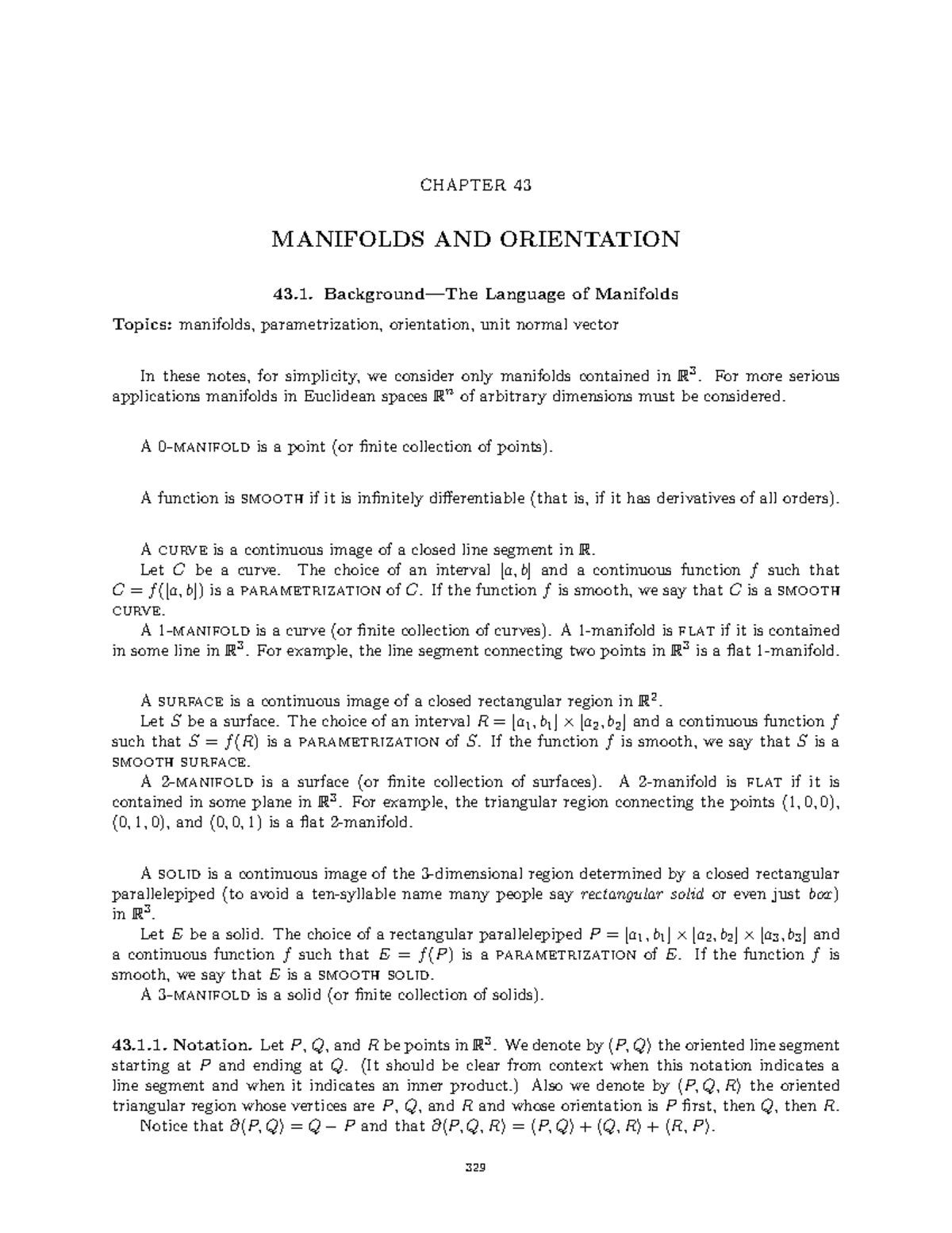 MATH 132 Exercise Ch13 - CHAPTER 43 MANIFOLDS AND ORIENTATION ...