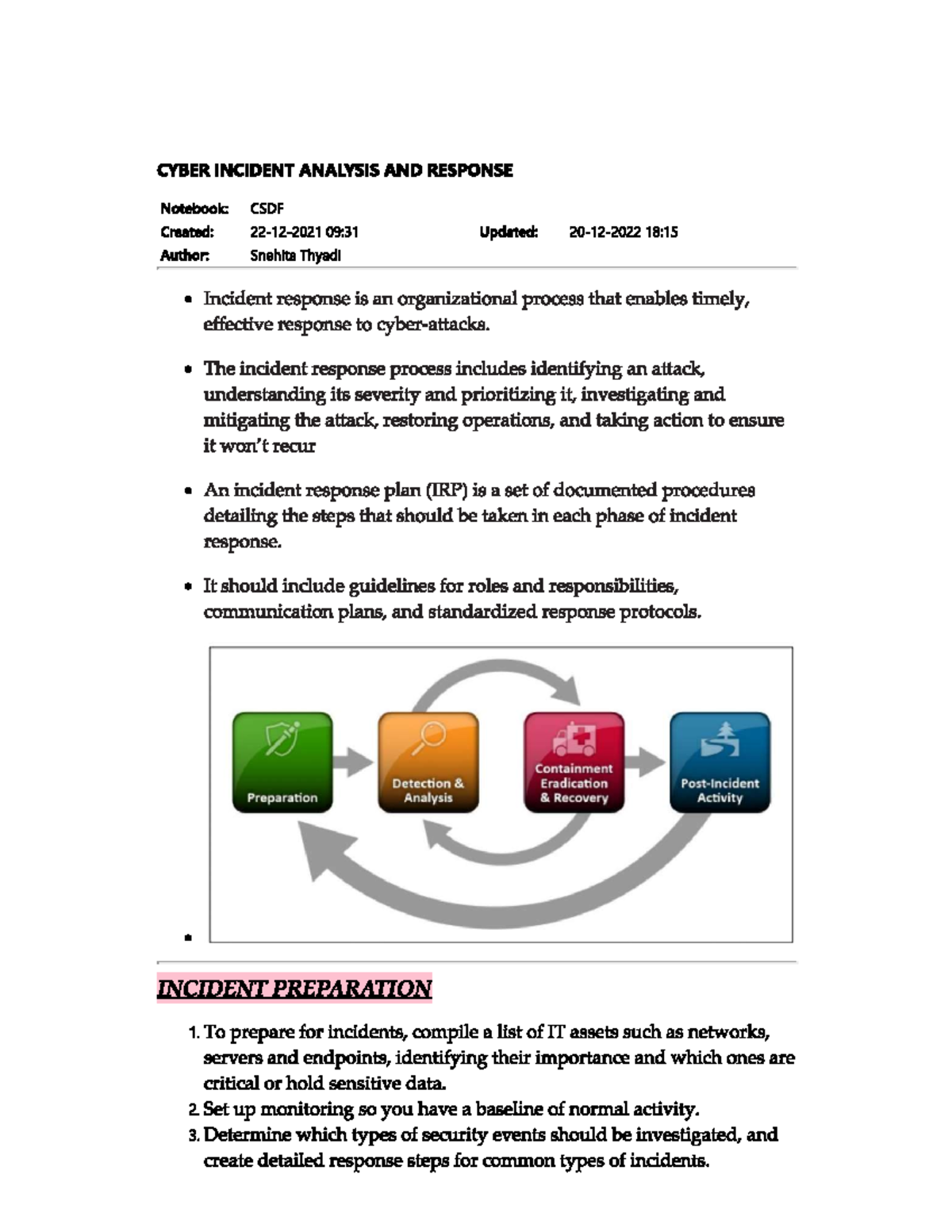 Cyber Incident Analysis AND Response - Cyber Crime - Studocu