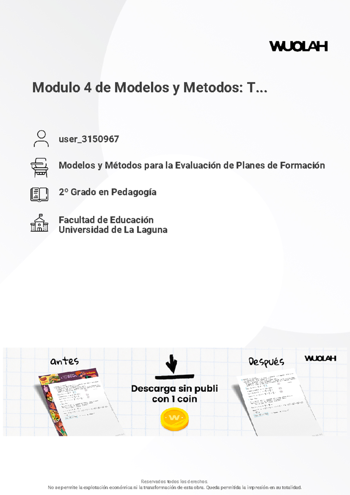 Modulo 4 Modelos Y Metodos - Modulo 4 de Modelos y Metodos: T... user ...
