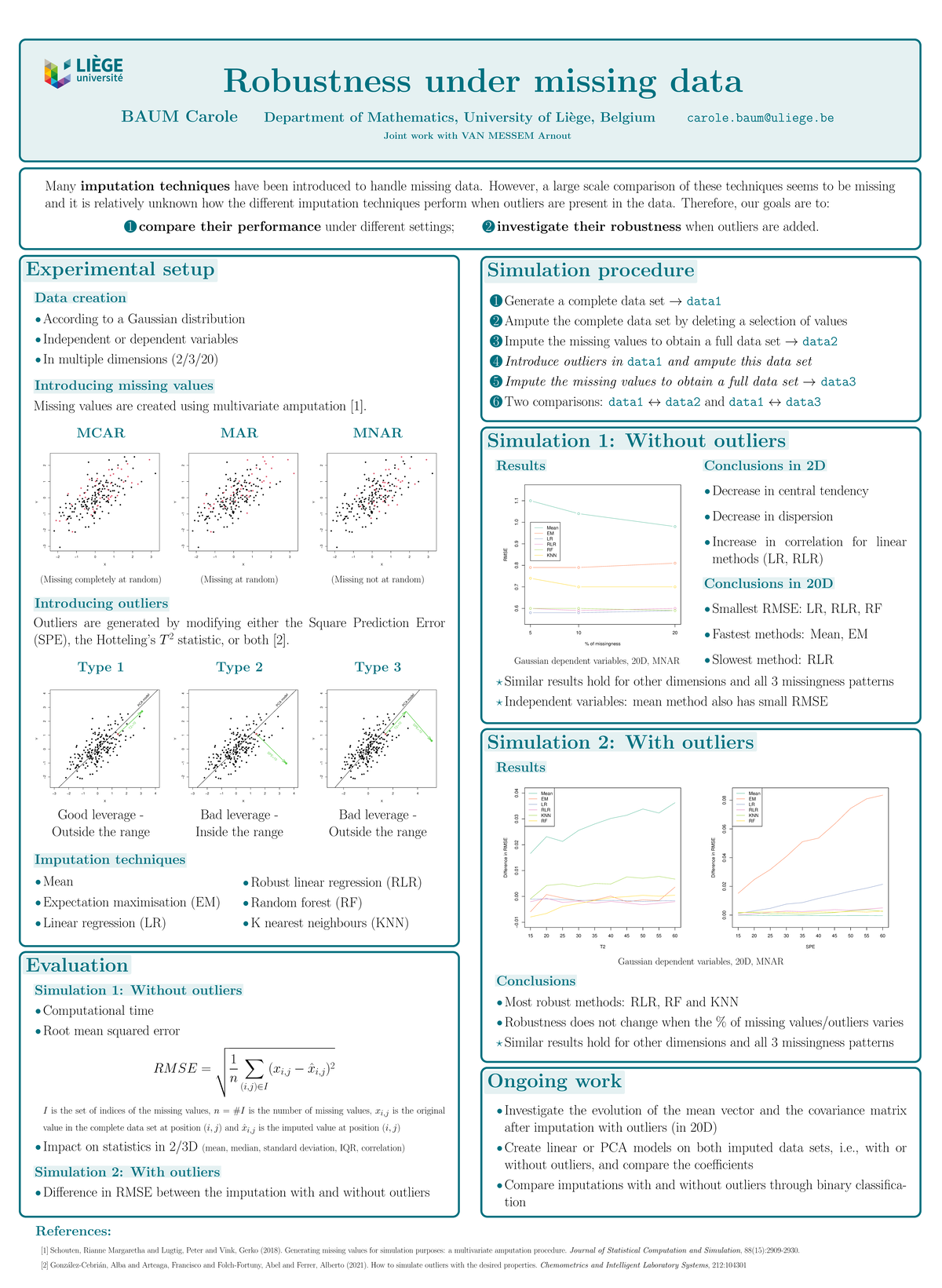Poster Ph D Day Carol baum - Robustness under missing data BAUM Carole Department of Mathematics ...
