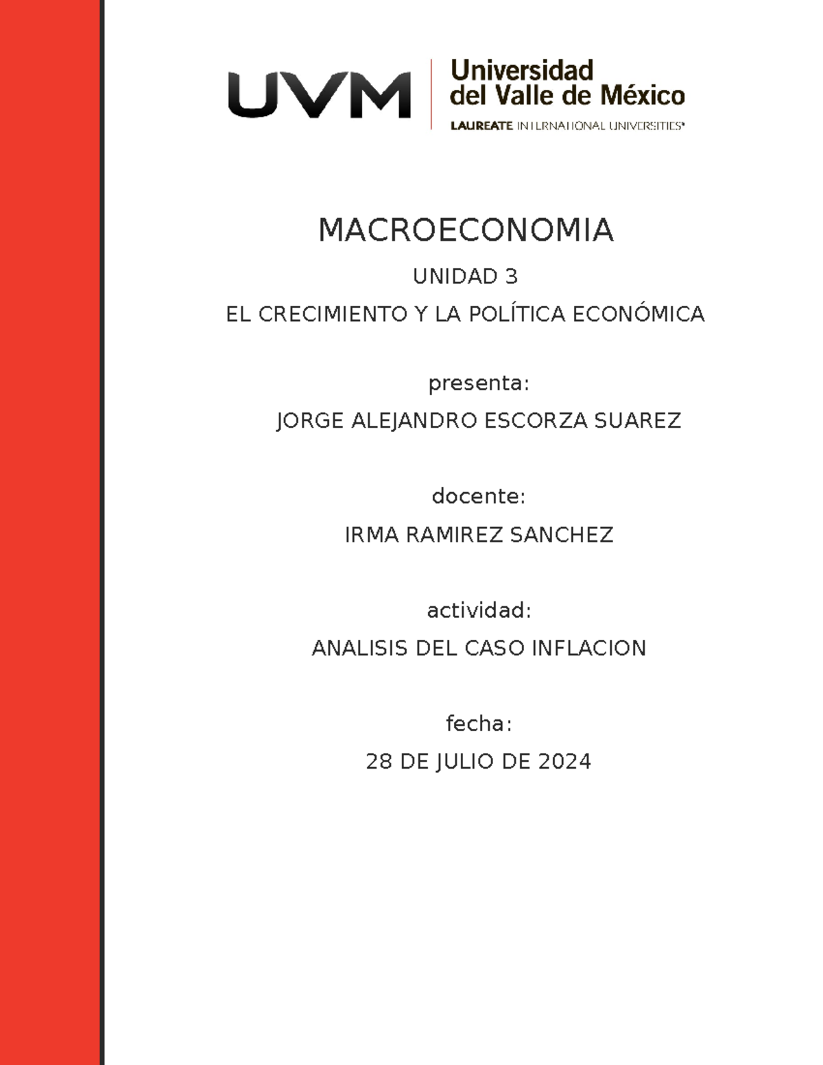 Act Ay D Pib Macroeconimia Macroeconomía Macroeconomia Unidad 3 El
