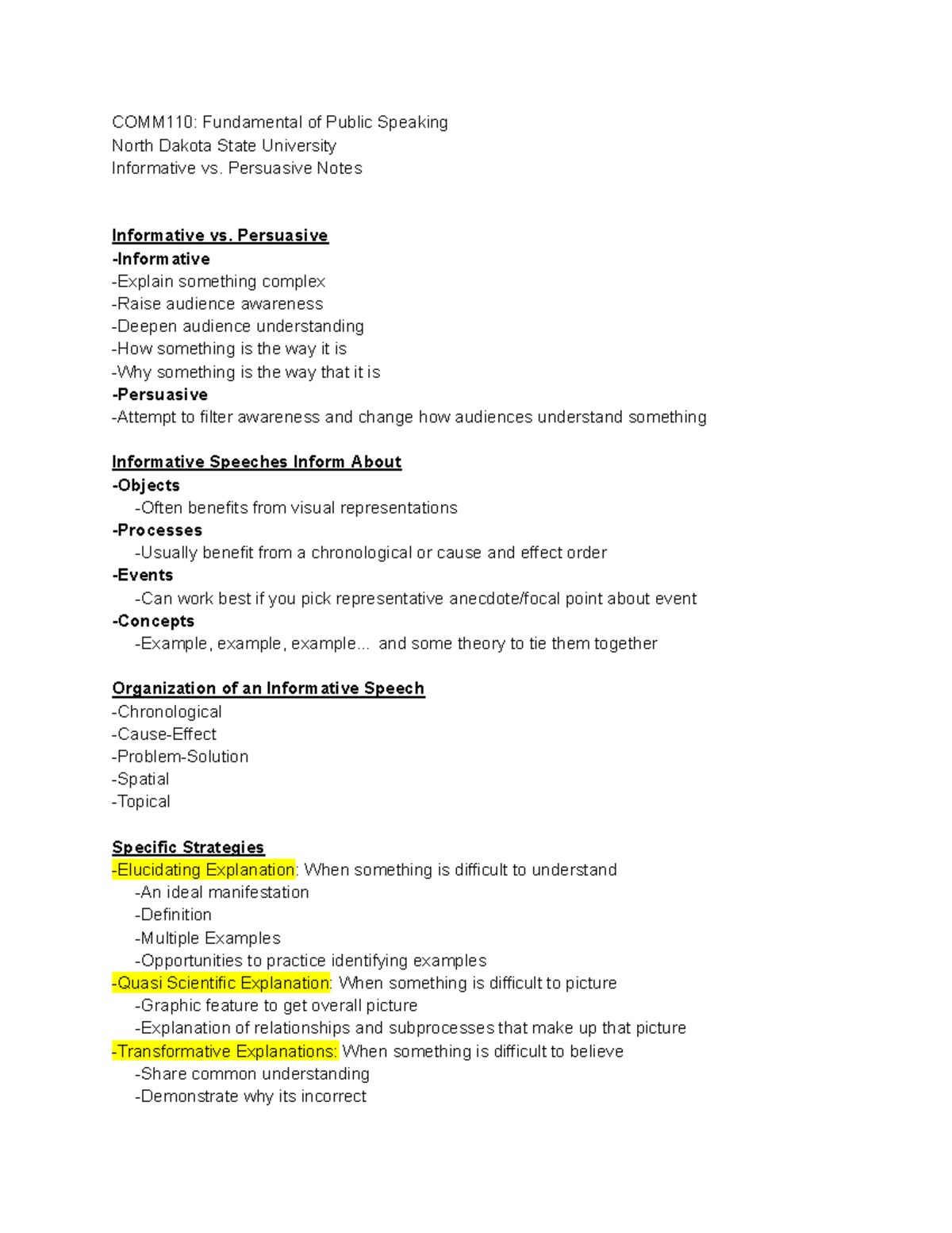 Informative vs. Persuasive - COMM110: Fundamental of Public Speaking ...