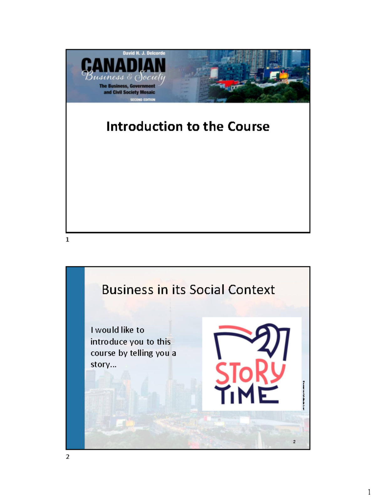 1- Business in Its Social Context - Introduction to the Course Business ...