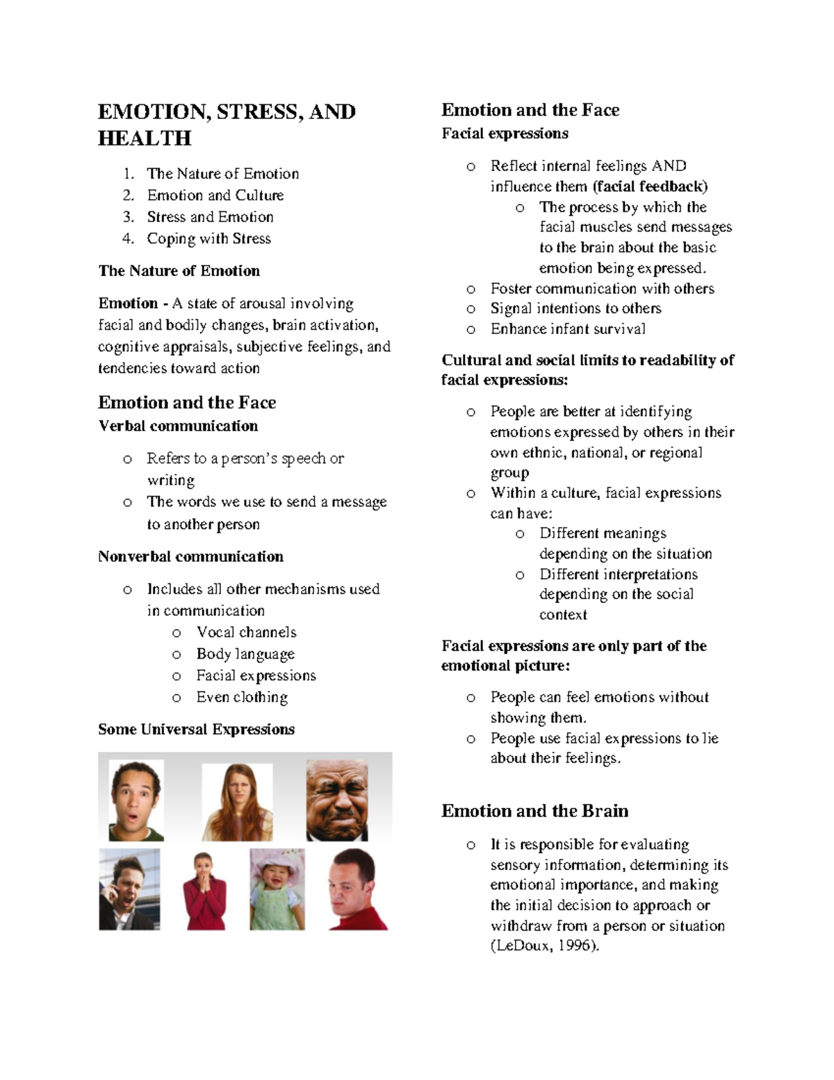 Emotion- Stress-AND- Health - EMOTION, STRESS, AND HEALTH The Nature of ...