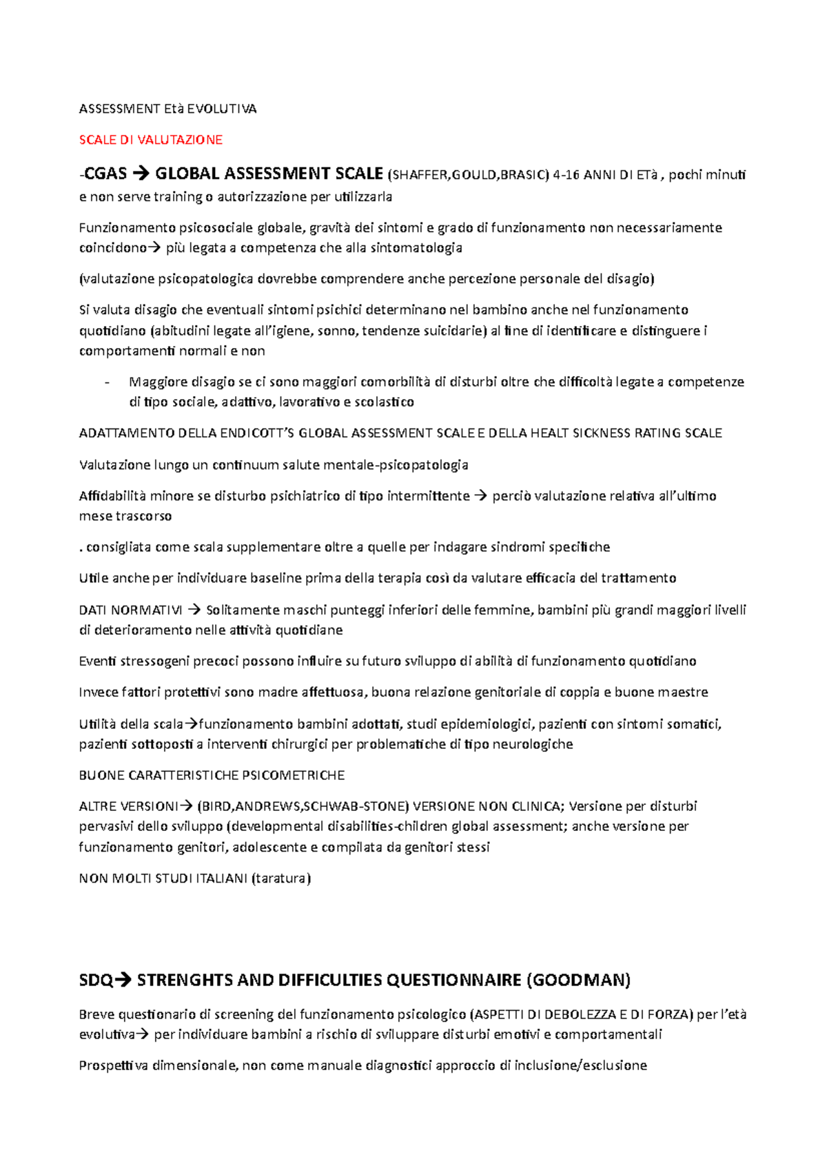 Assessment Età Evolutiva - ASSESSMENT Età EVOLUTIVA SCALE DI ...