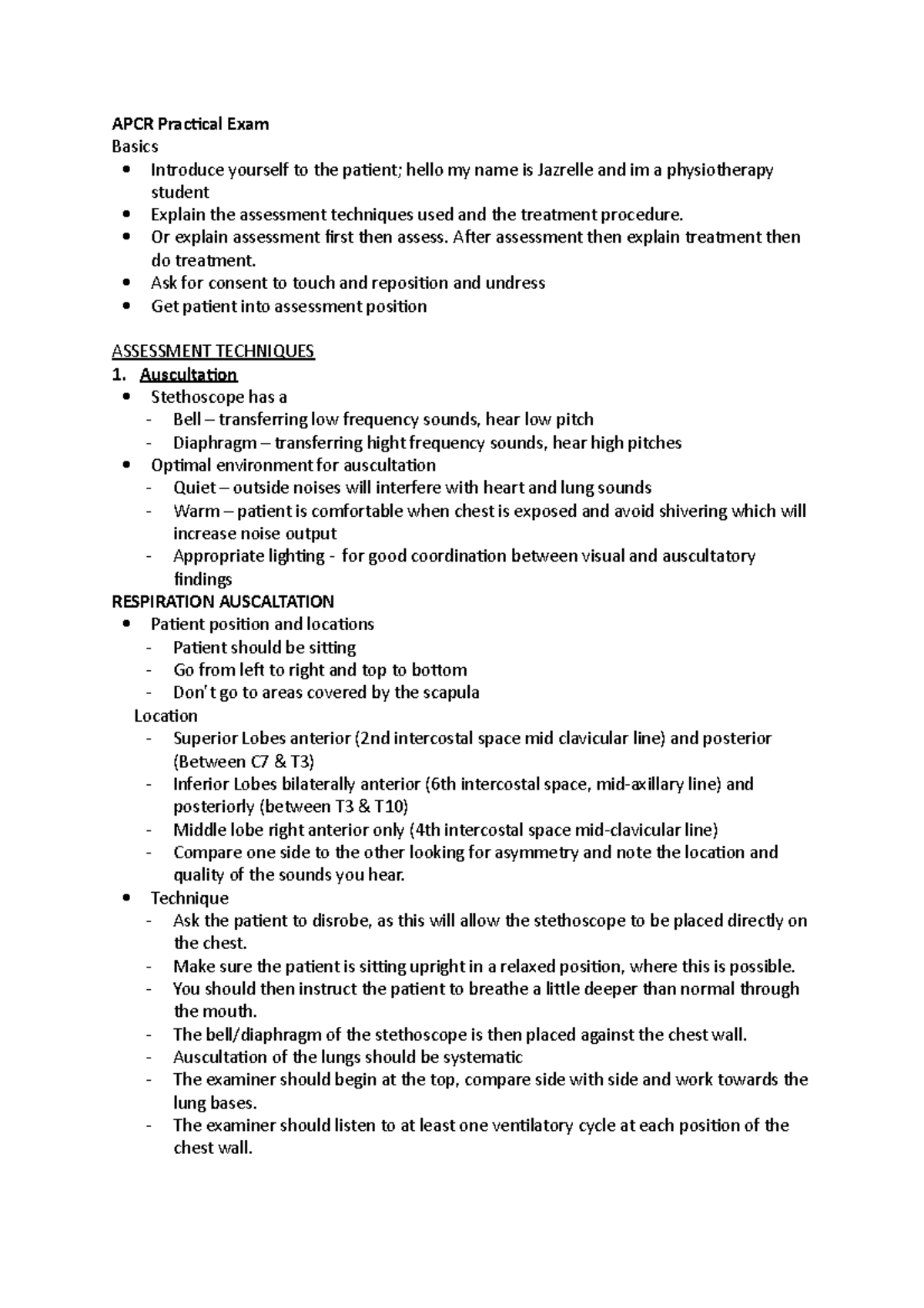 APCR Practical Exam - assessments and treatment for apcr - APCR ...