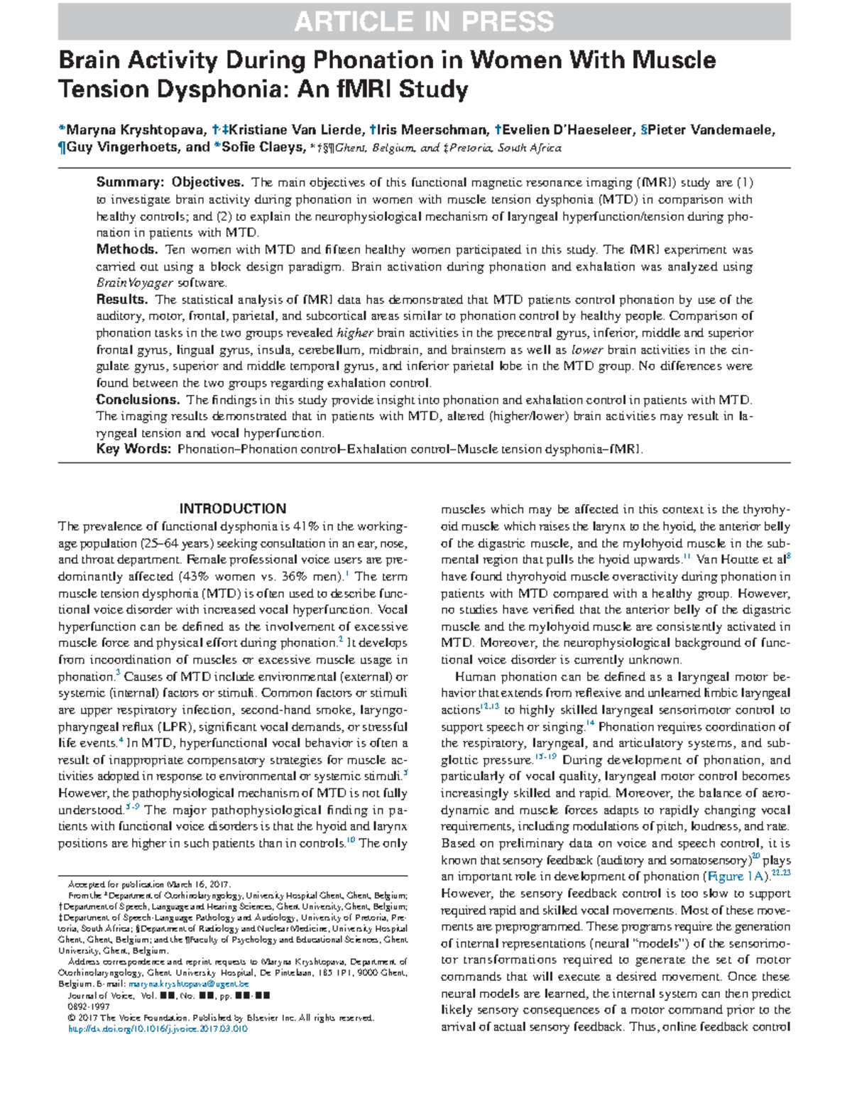 Kryshtopava 2017 - ANONIMO - Brain Activity During Phonation in Women ...